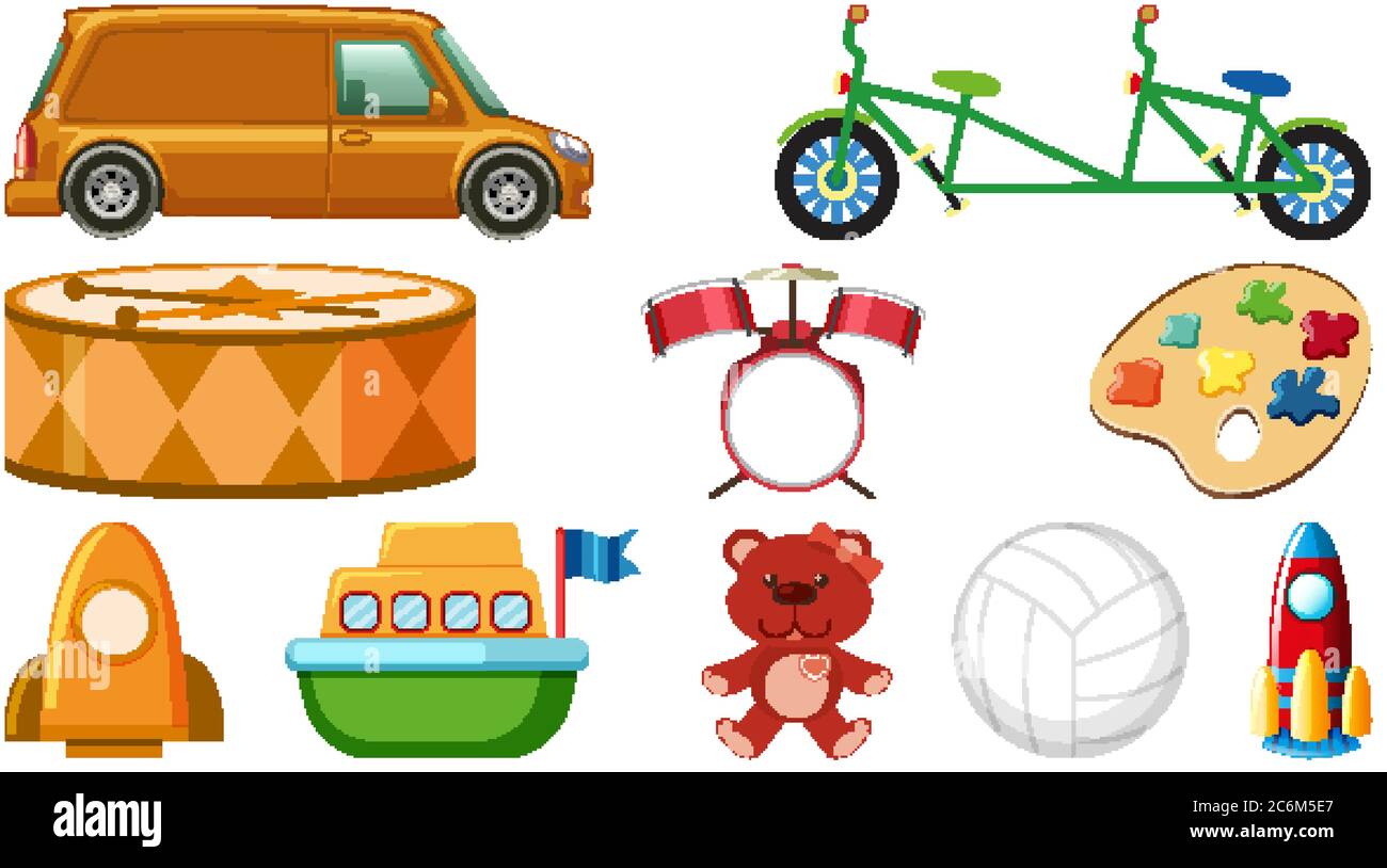 Set of various objects cartoon illustration Stock Vector Image & Art ...