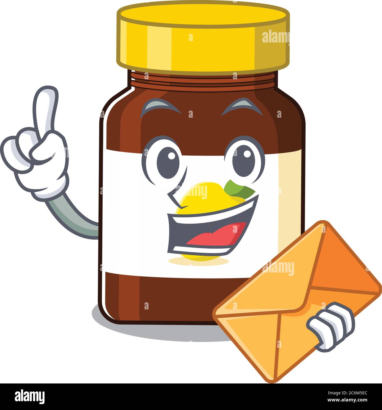 A picture of cheerful bottle vitamin c cartoon design with brown ...