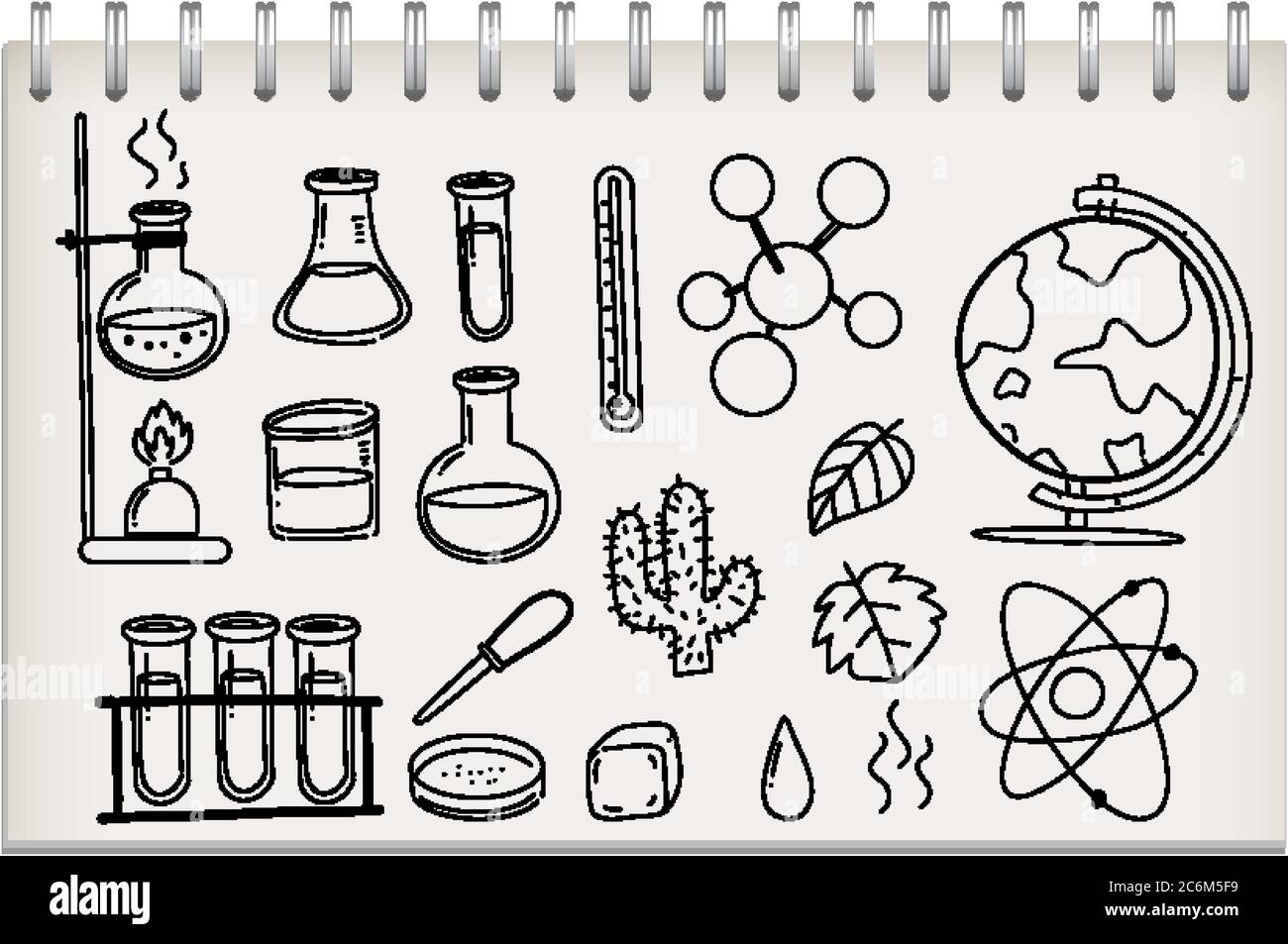 Note with science learning symbol illustration Stock Vector Image & Art ...