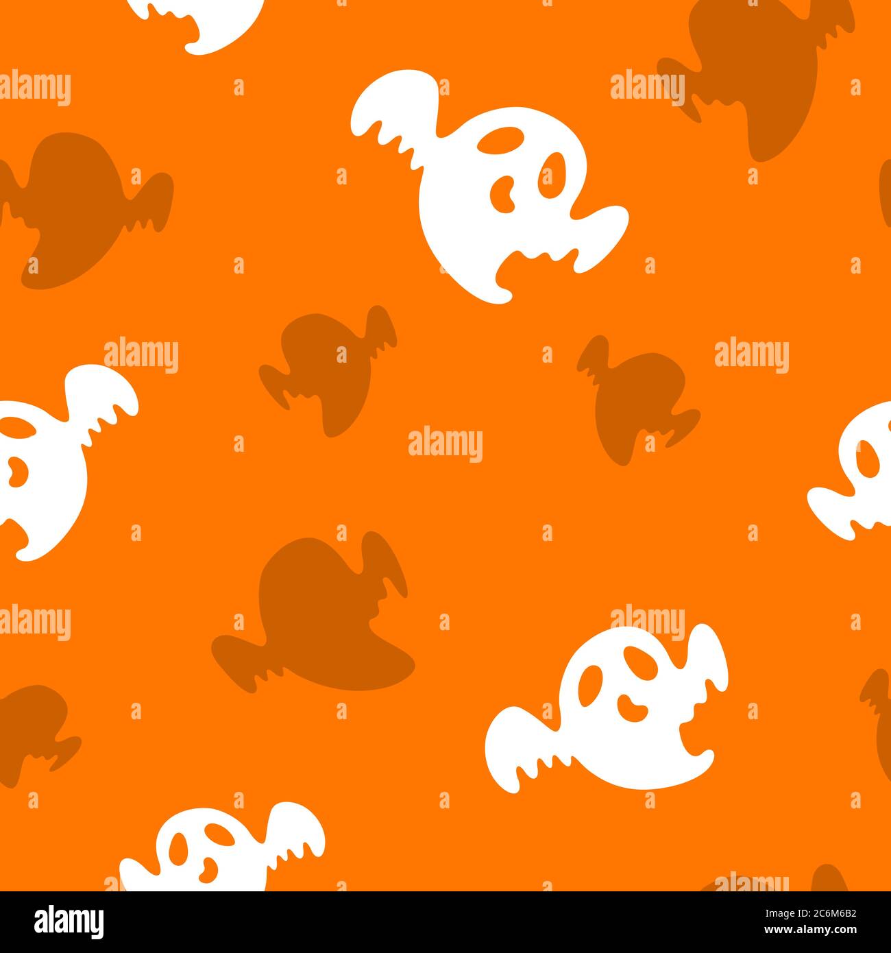 Seamless pattern with flying spooky ghosts for Halloween. Vector ...