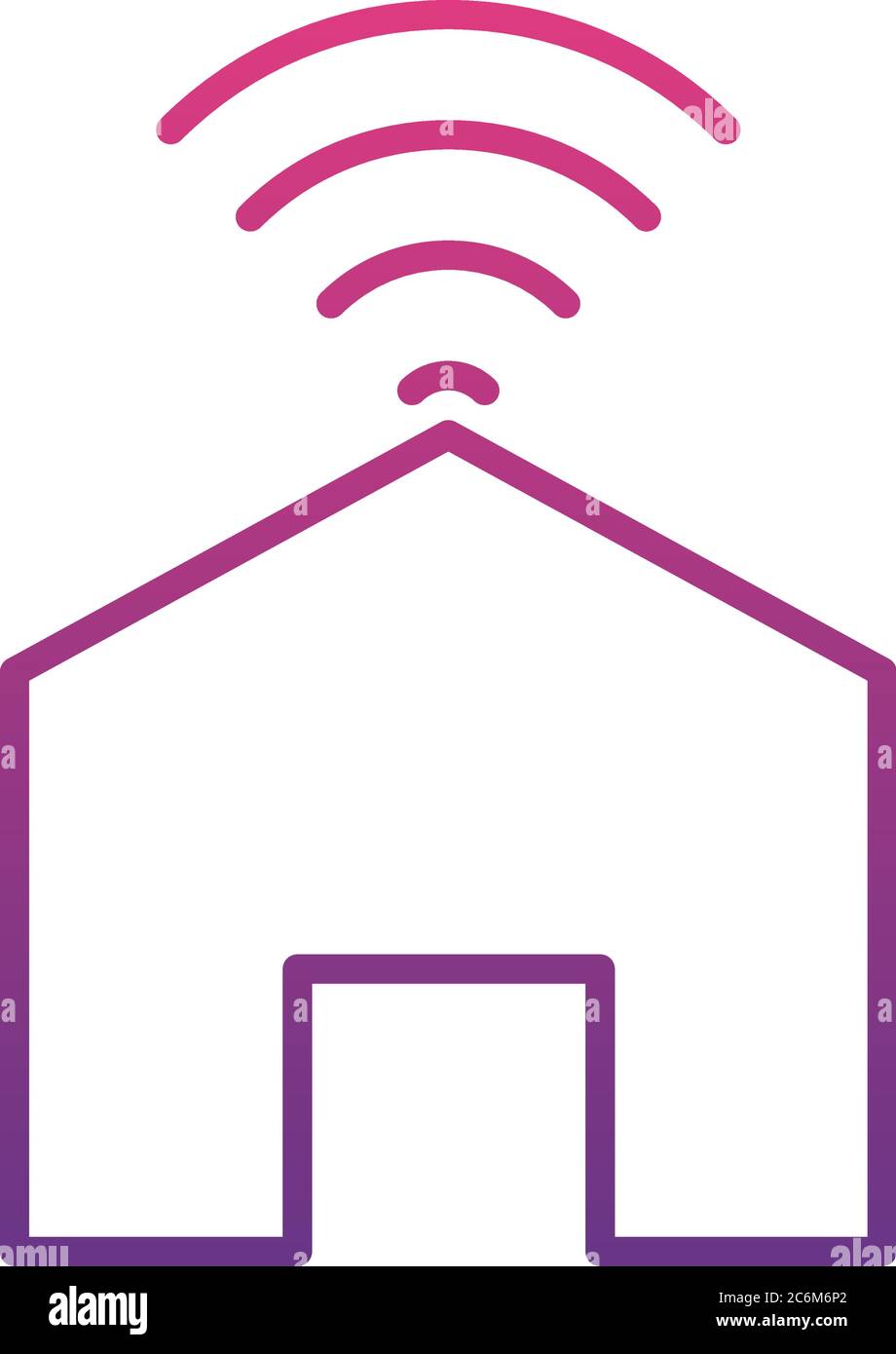 house with wifi signal icon over white background, gradient style ...