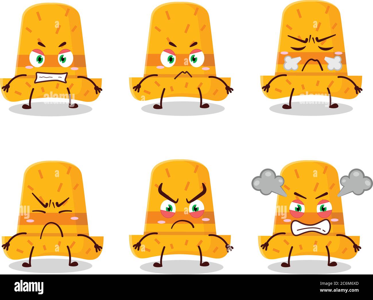 Straw hat cartoon character with various angry expressions Stock Vector ...