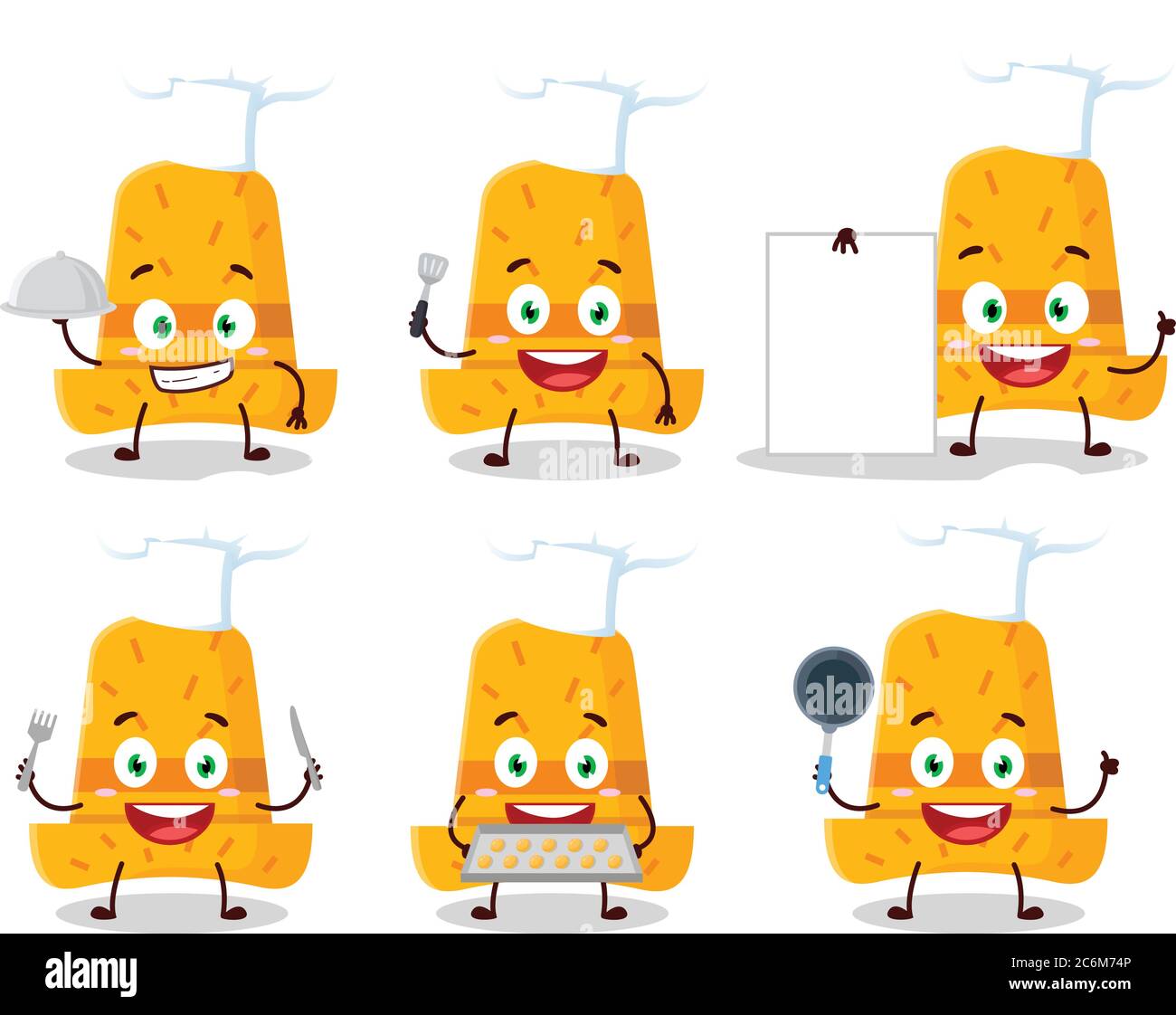 Cartoon character of straw hat with various chef emoticons Stock Vector ...