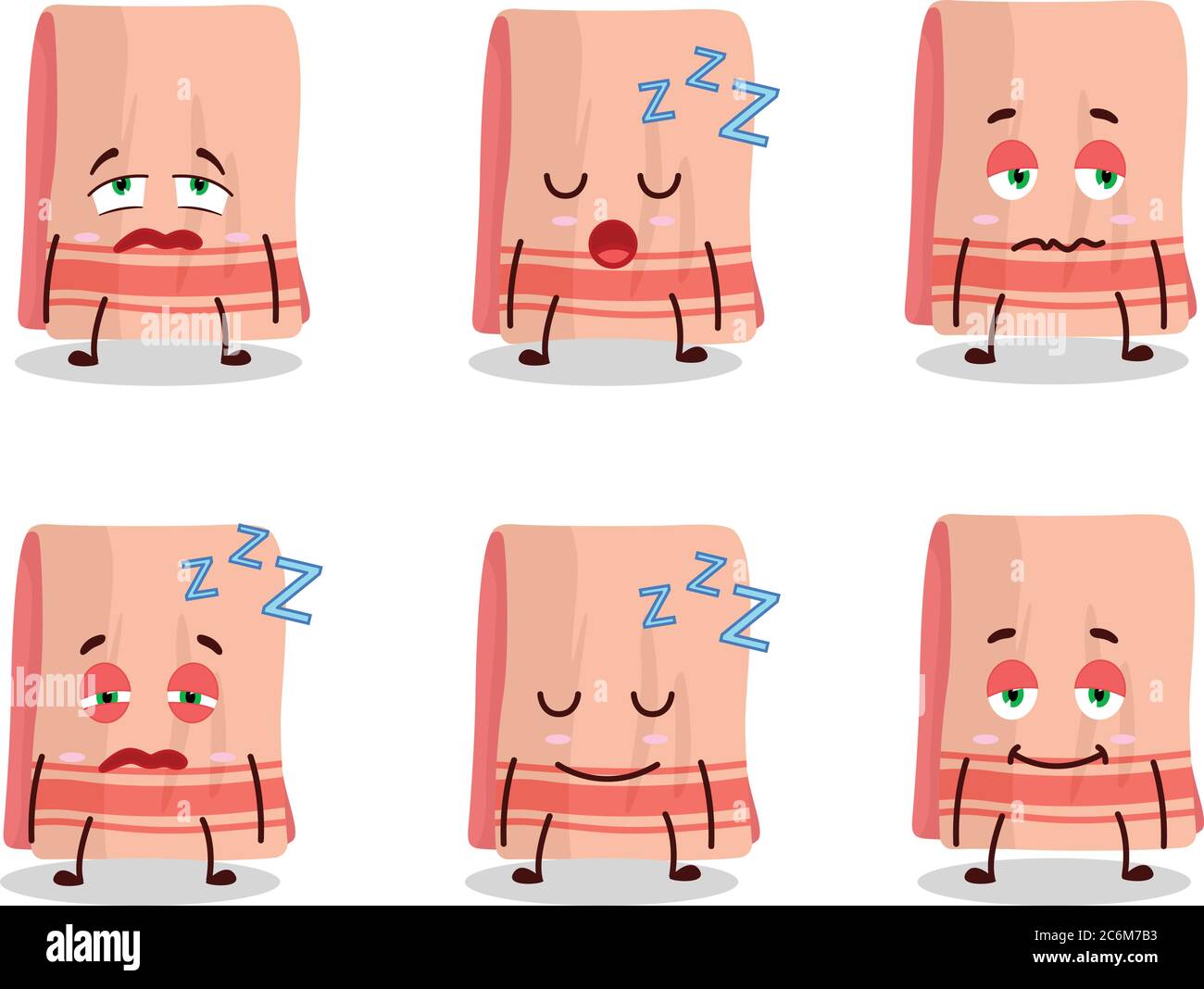 Cartoon character of towel with sleepy expression Stock Vector Image ...