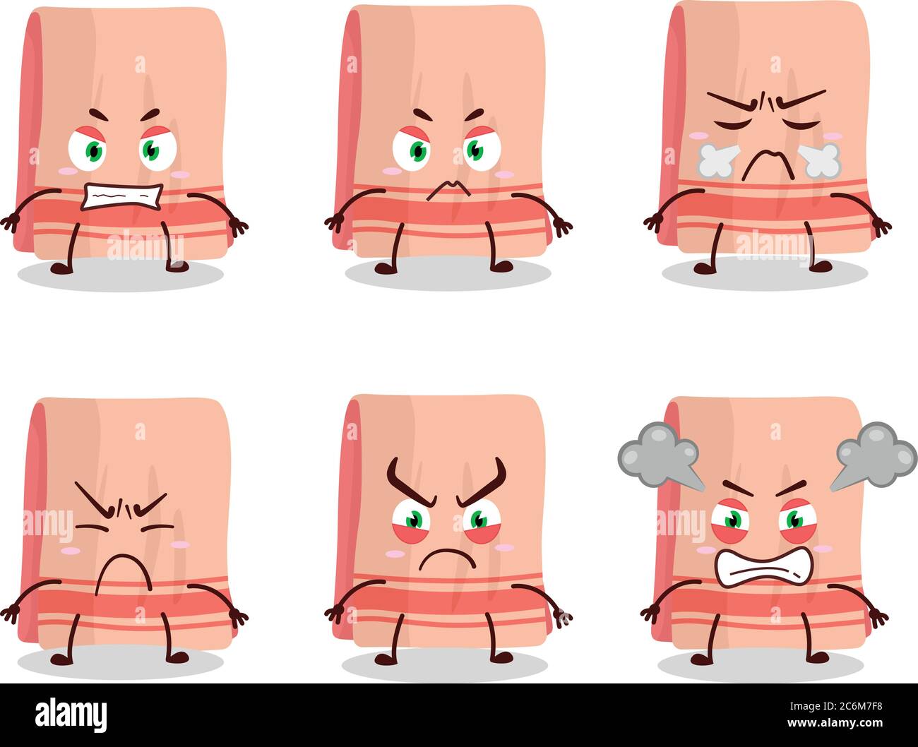 Towel cartoon character with various angry expressions Stock Vector ...