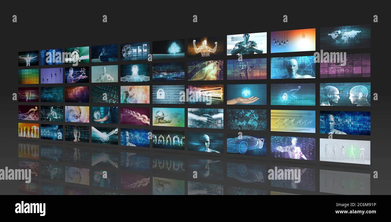 Video Wall Background as a Futuristic Concept for Entertainment Stock ...