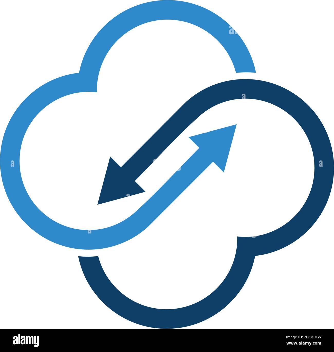 Cloud arrow in blue Stock Vector Image & Art - Alamy