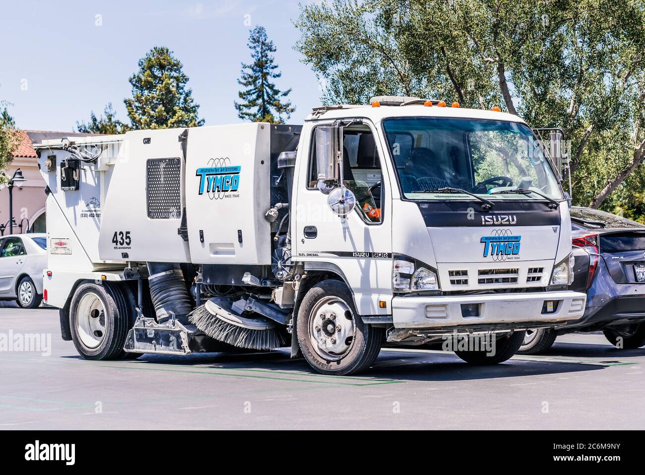 July 10, 2020 Santa Clara / CA / USA - Tymco branded street sweeping ...