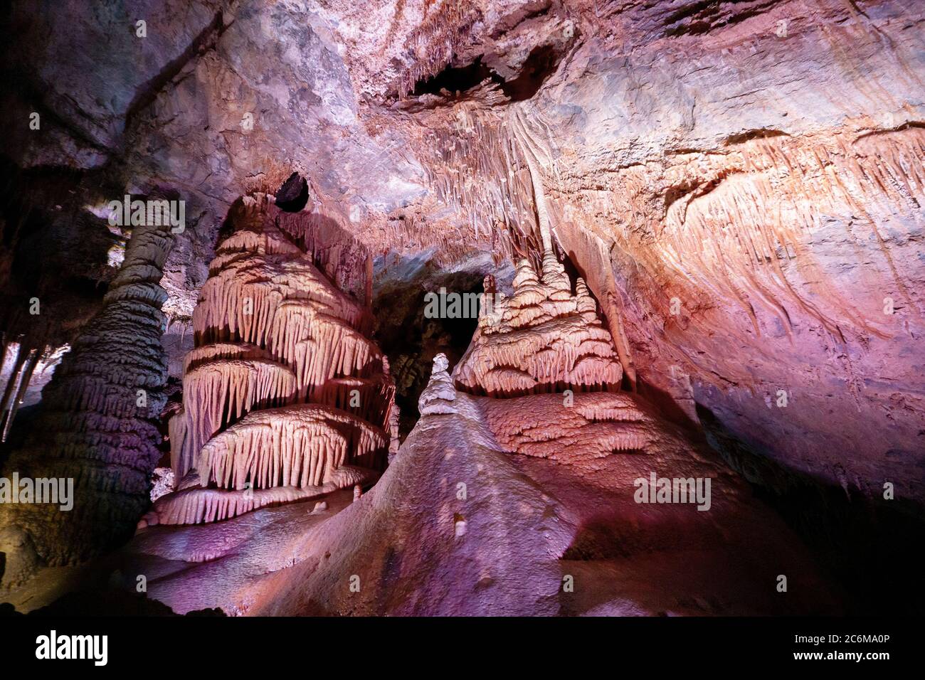 Limestone formations at Lewis and Clark Caverns in Montana, USA. This ...