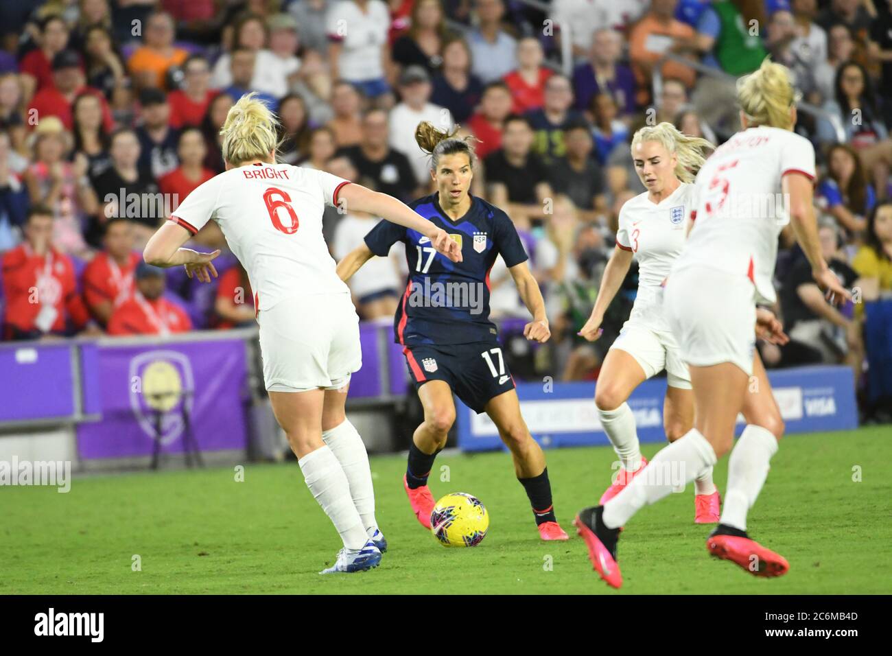 USA vs England Match during the 2020 SheBelieves Cup at Exploria ...