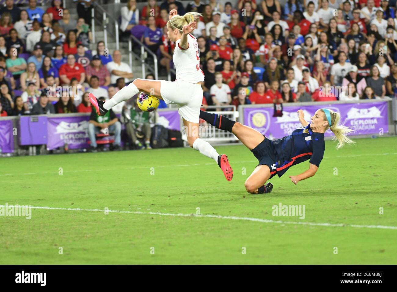 USA vs England Match during the 2020 SheBelieves Cup at Exploria ...