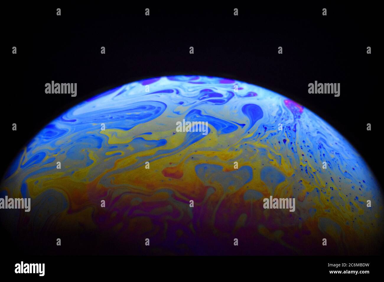 Light diffraction on soap bubble surface. Meteorological model Stock ...