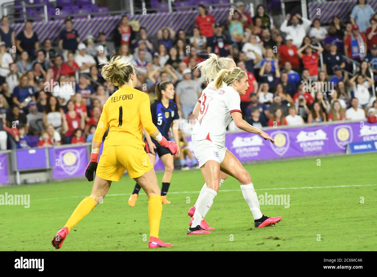 USA vs England Match during the 2020 SheBelieves Cup at Exploria ...