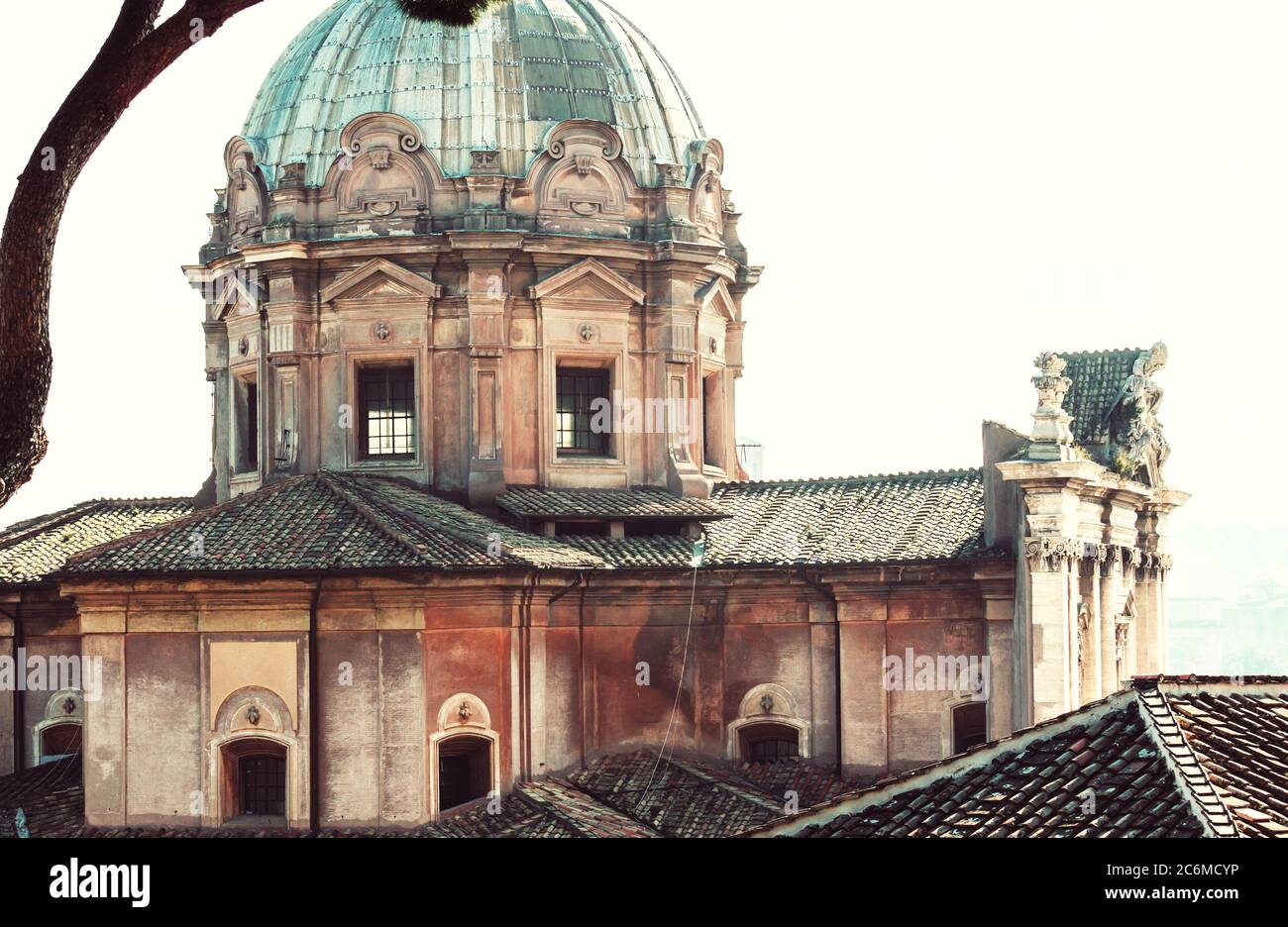Old street in ancient Rome, Italy. Architecture and landmark concept ...