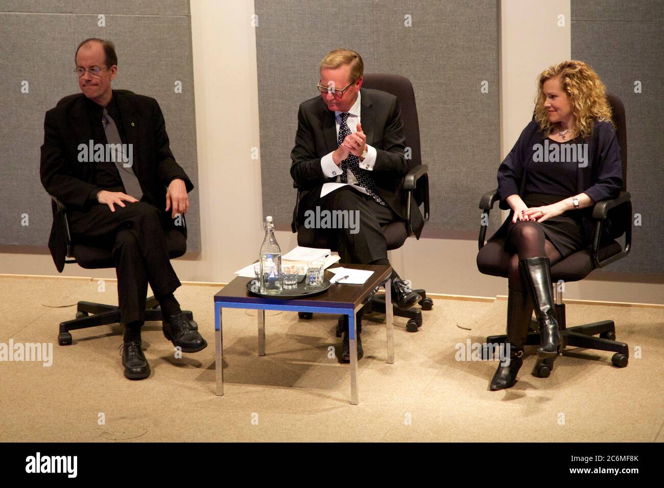 L-R: Thomas Drake, host Quentin Dempster and Jesselyn Radack at the ...