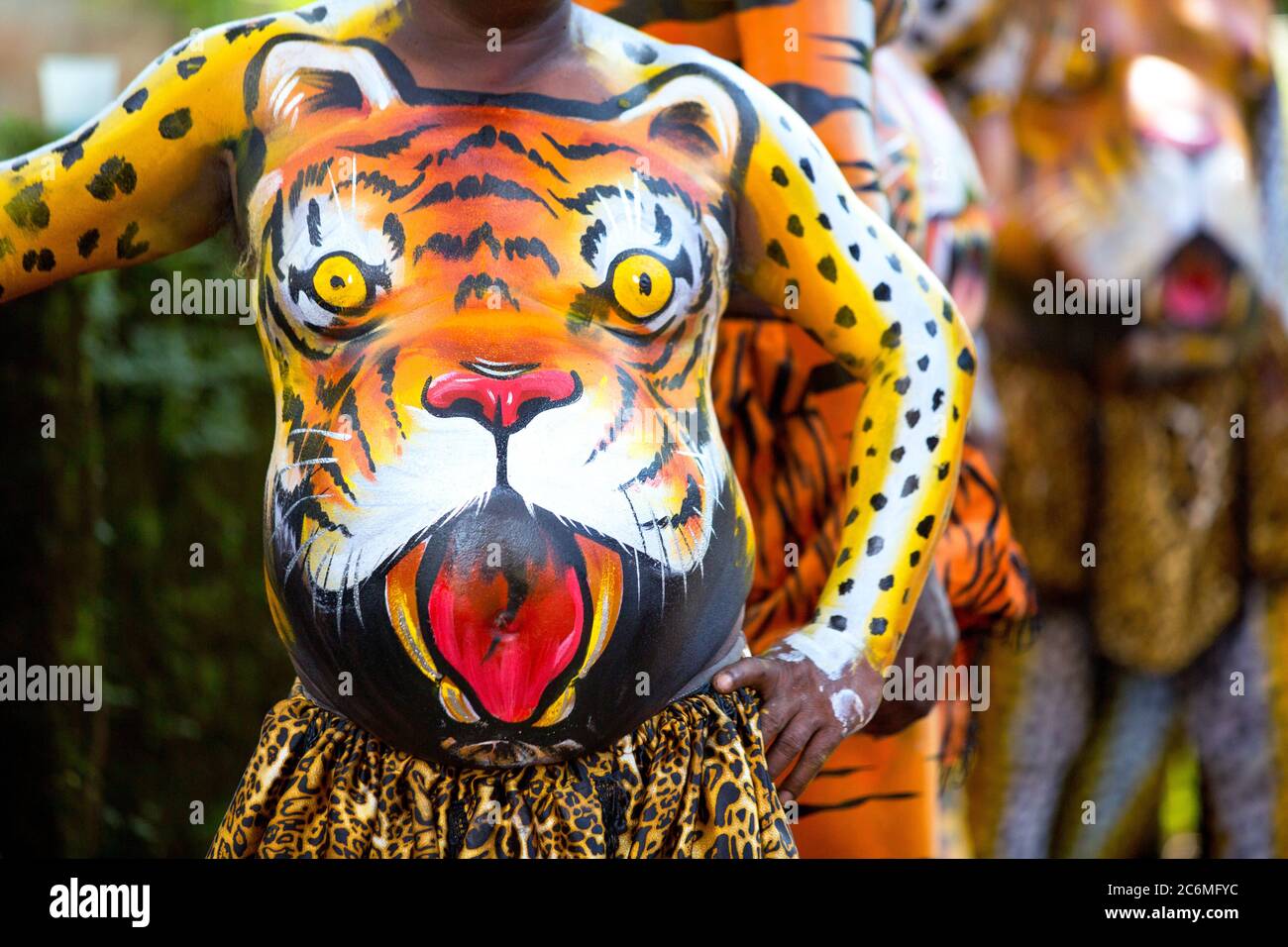 pulikkali or tiger dance performers from the streets of thrissur ...