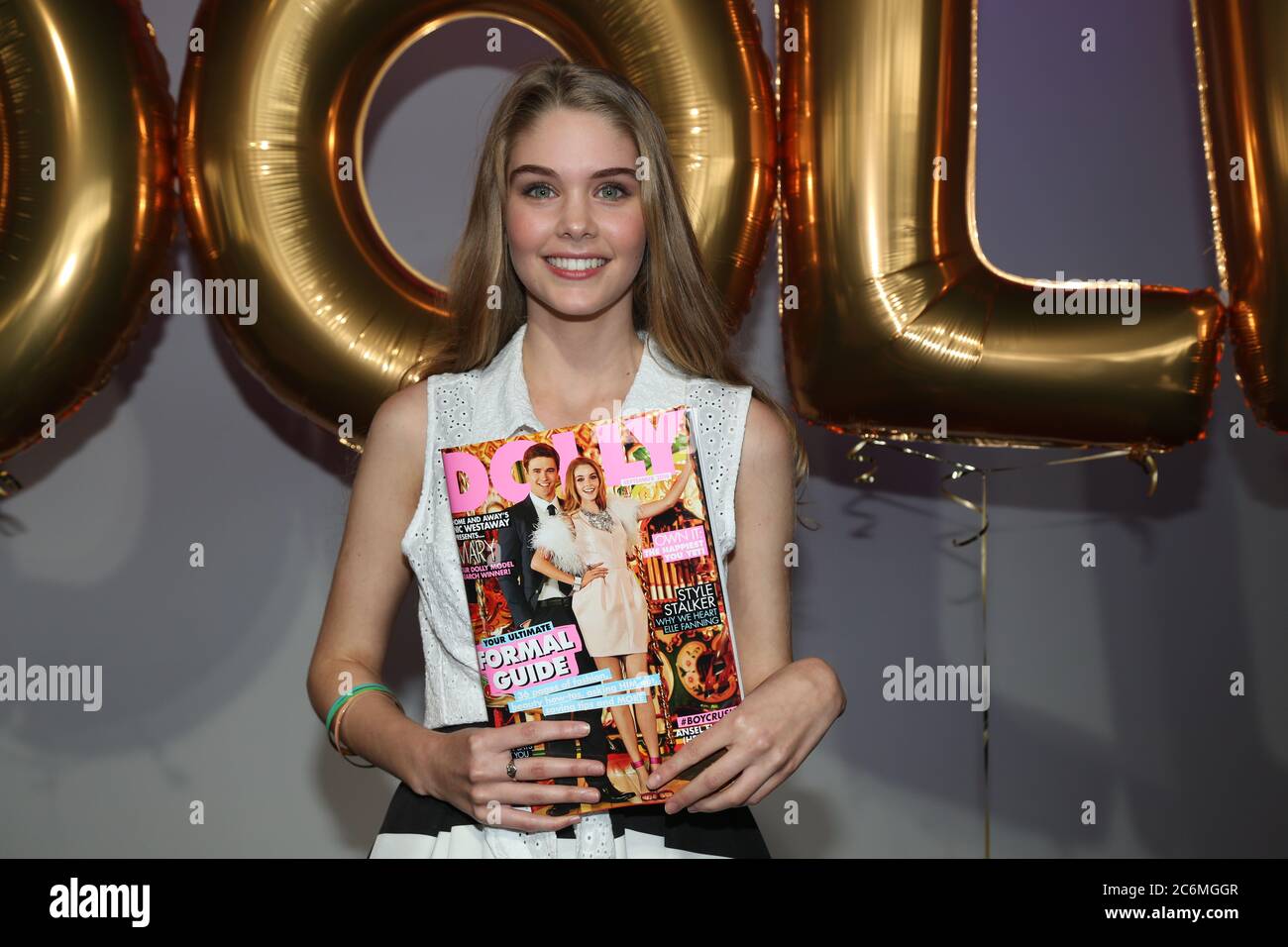 2014 DOLLY Model search winner, 14-year-old Mary Stickley from Wooloowin, QLD poses for photos ...