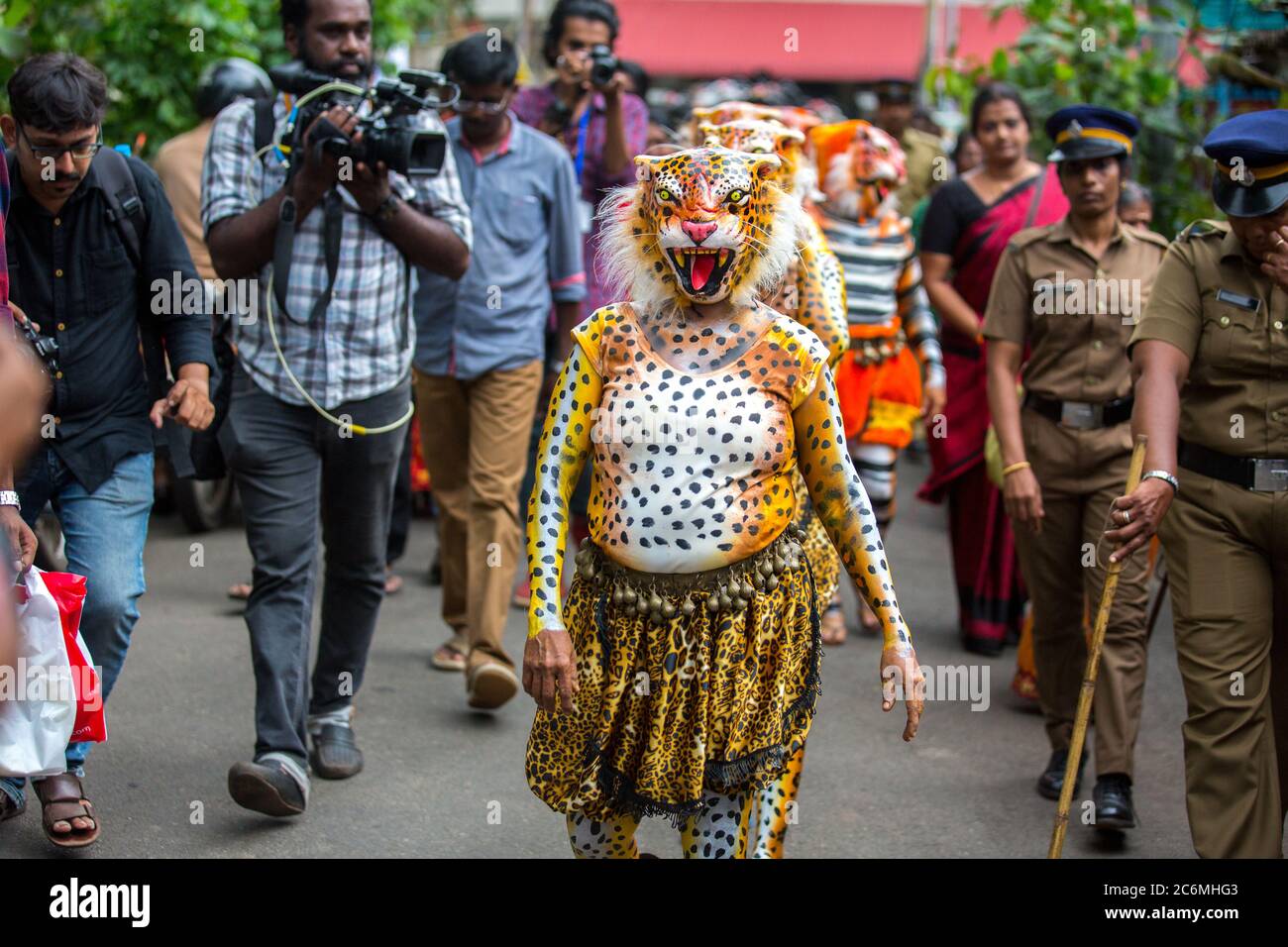 pulikkali or tiger dance performers from the streets of thrissur ...