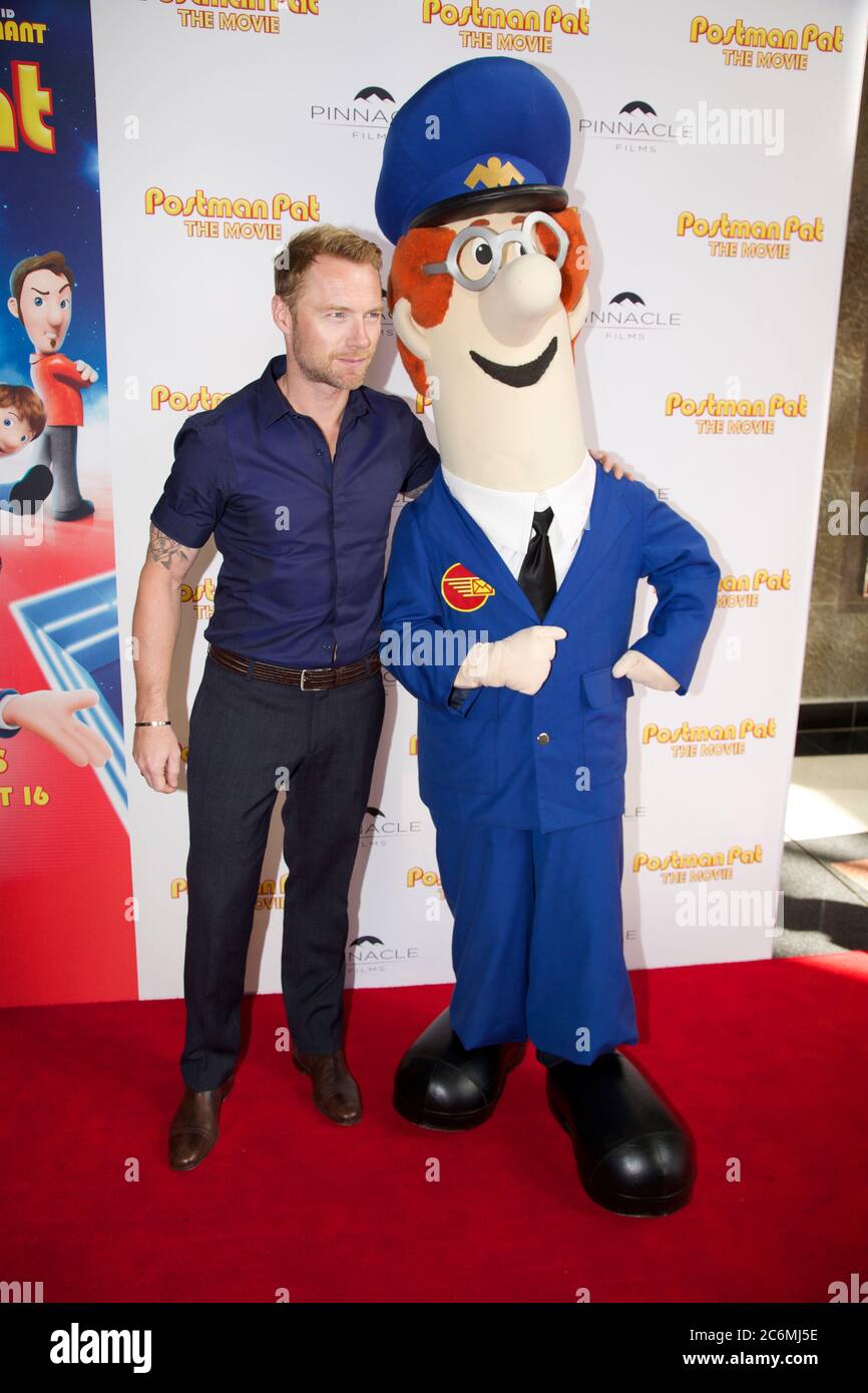 X Factor judge Ronan Keating and Postman Pat on the red carpet at the ...
