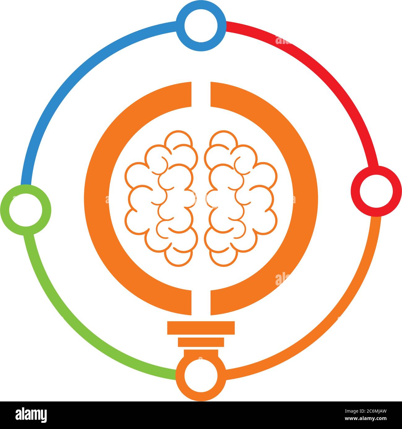 bulb and brain with tech circuit Stock Vector Image & Art - Alamy