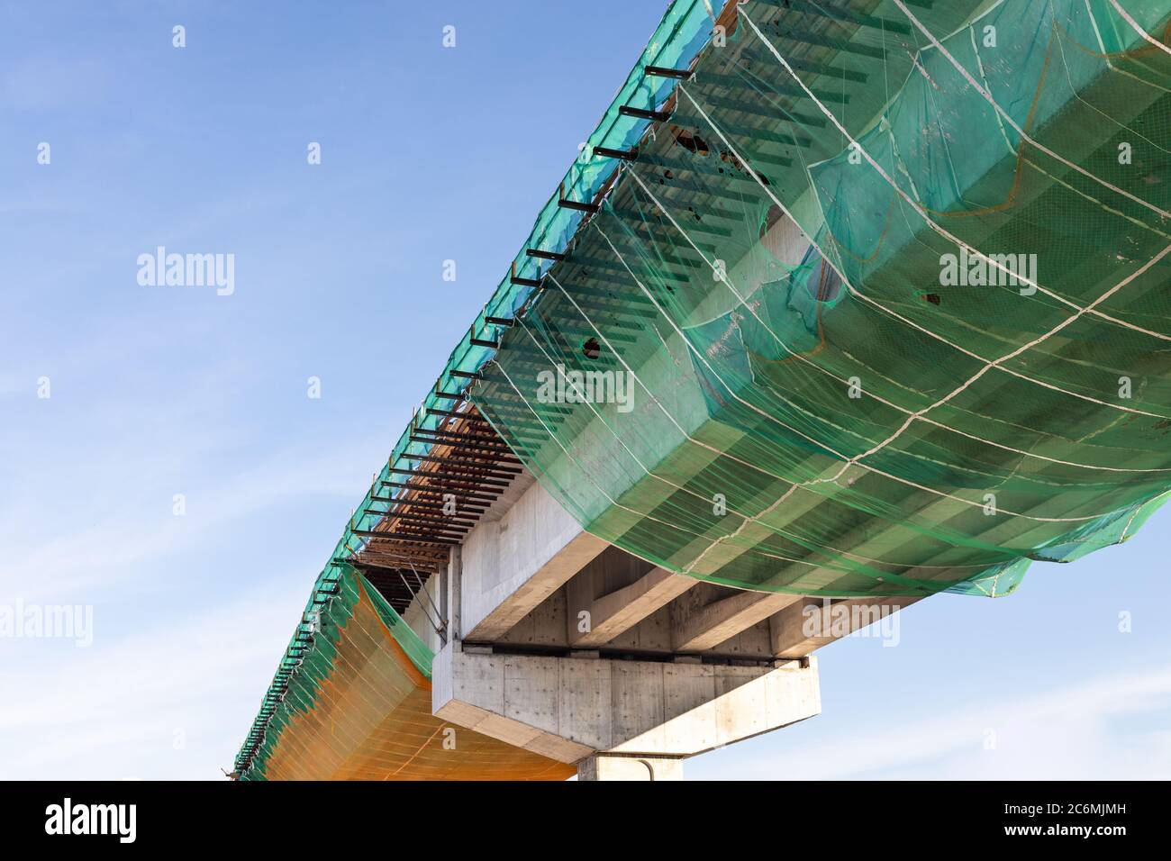 Close-up of construction of Mass Rail Transit infrastructure in ...