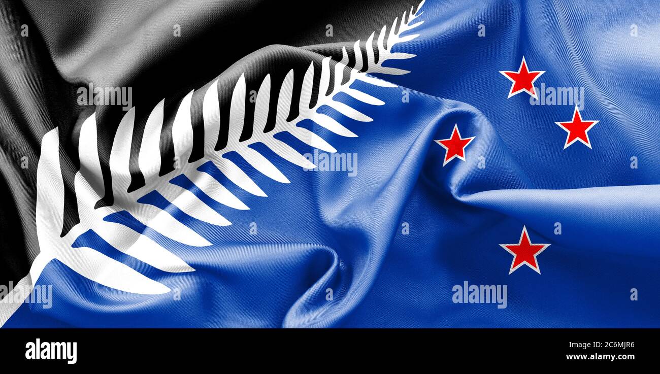 New Zealand Proposed 2015 flag texture creased and crumpled up with ...