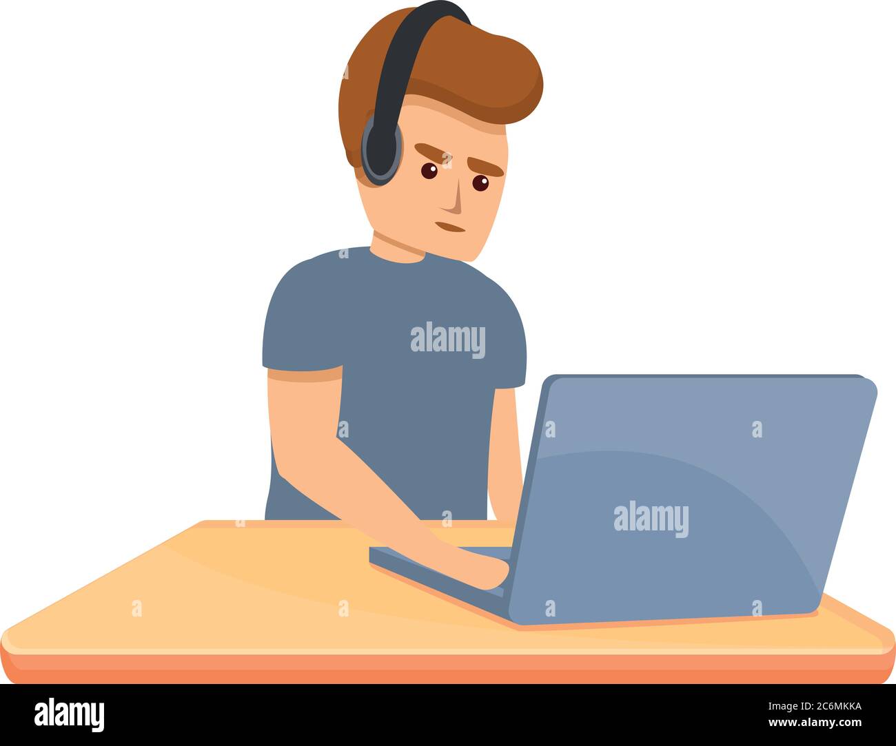 Boy young programming icon. Cartoon of boy young programming vector ...