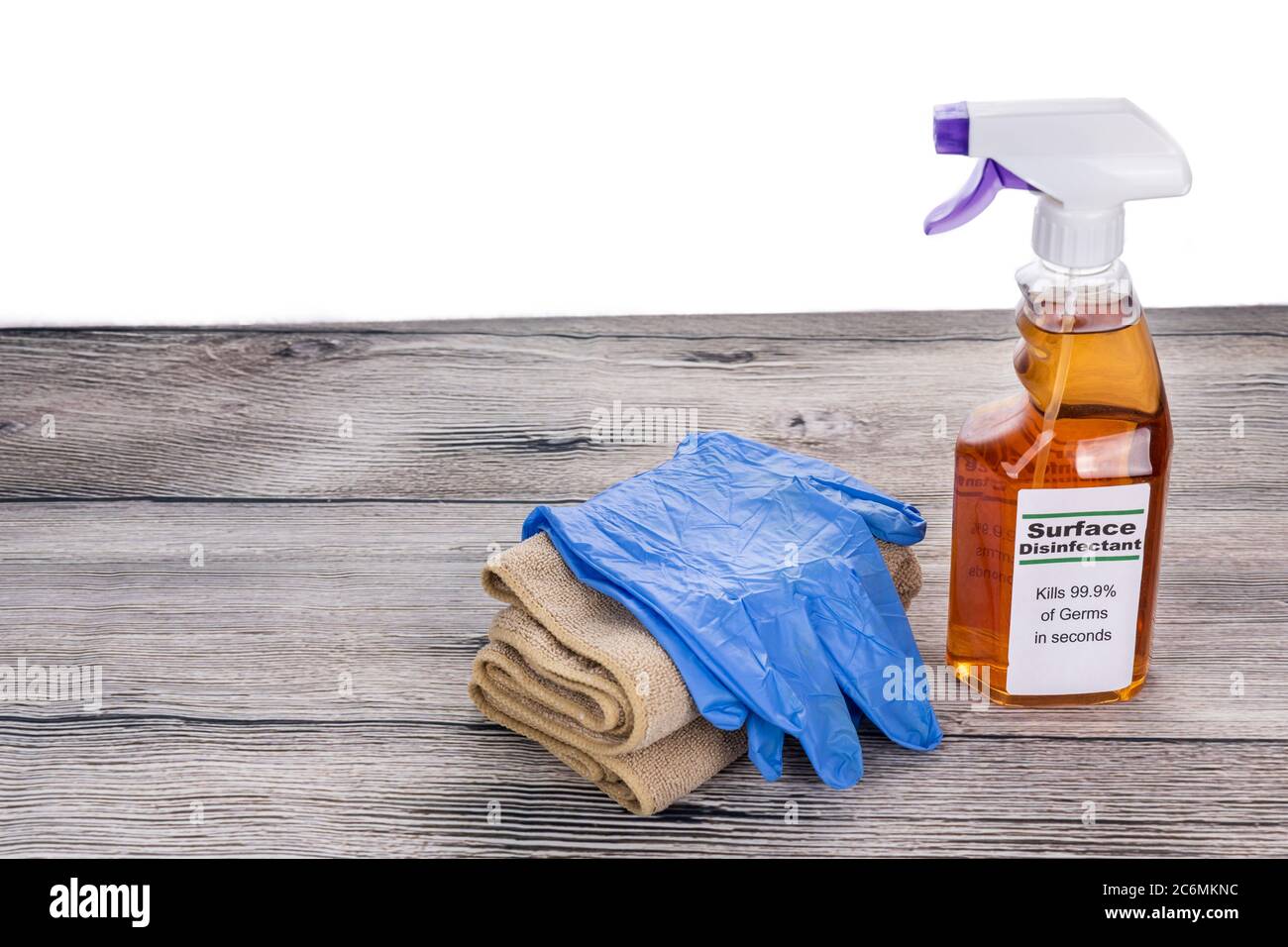 Surface disinfectant spray with gloves and cloth, tools for instant ...