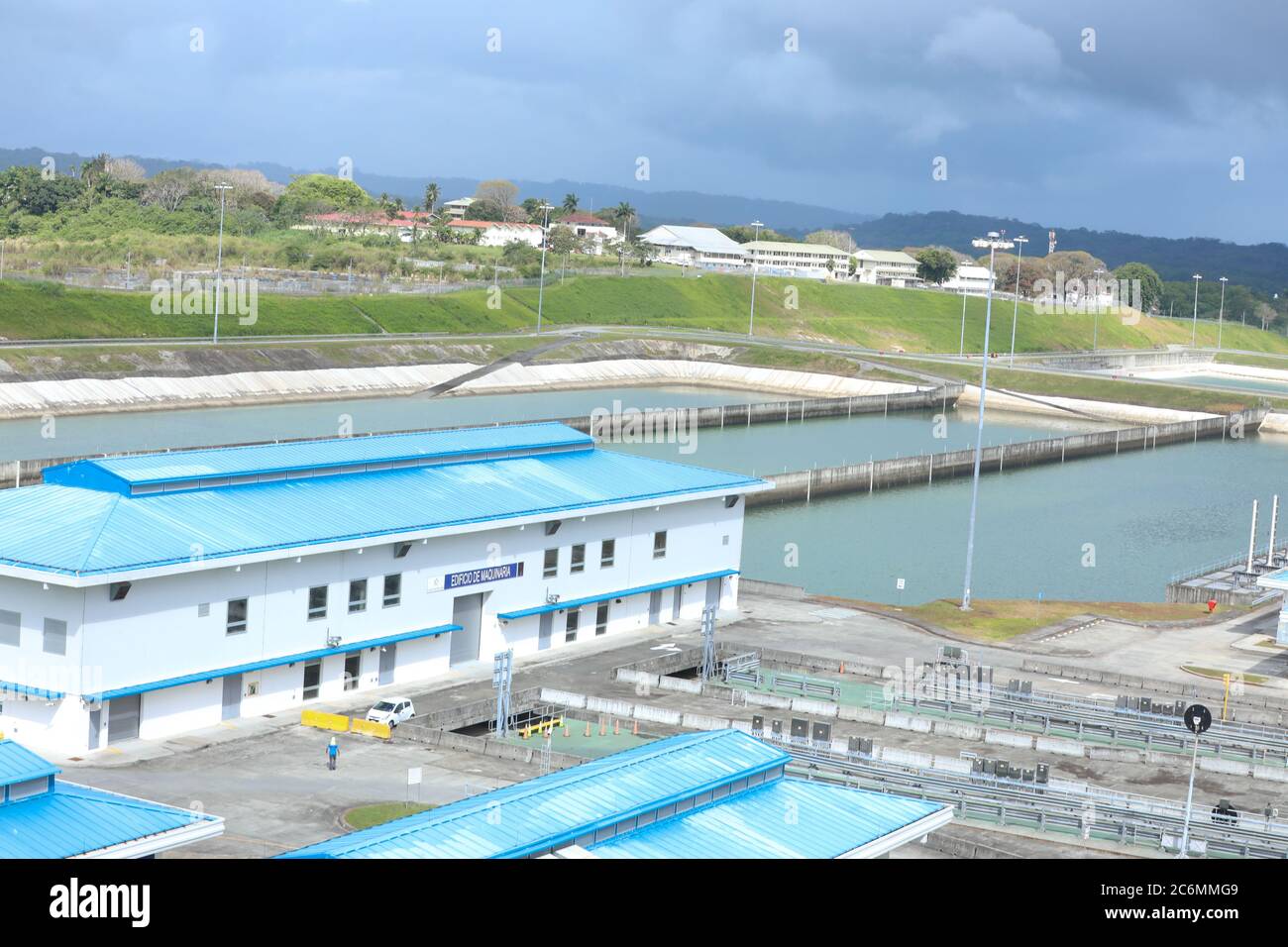 The new Gatun Lock rolling gate slides open to let a cruise ship into ...