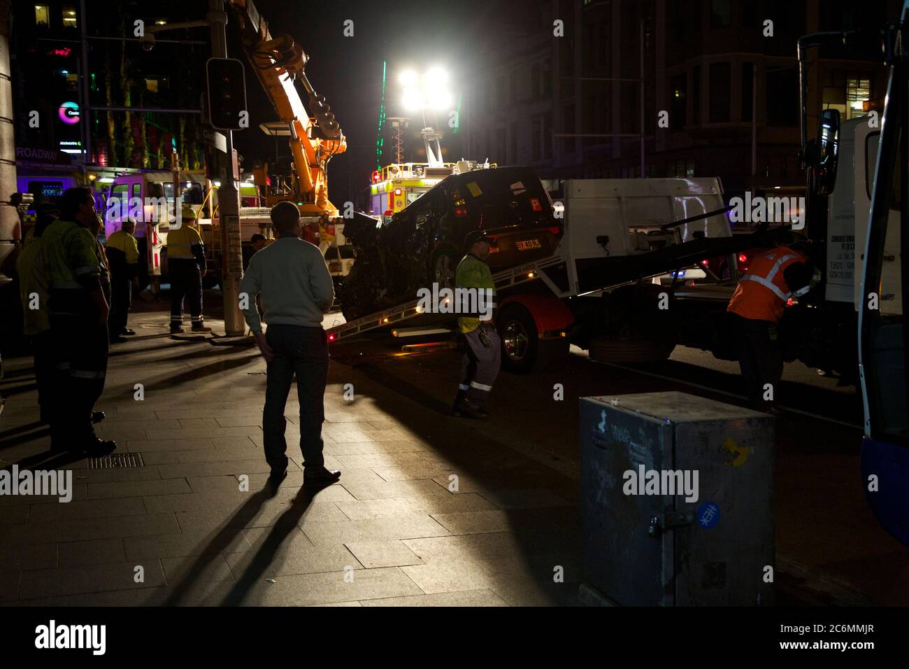 The black P-plater car towed away from the scene of the traffic ...