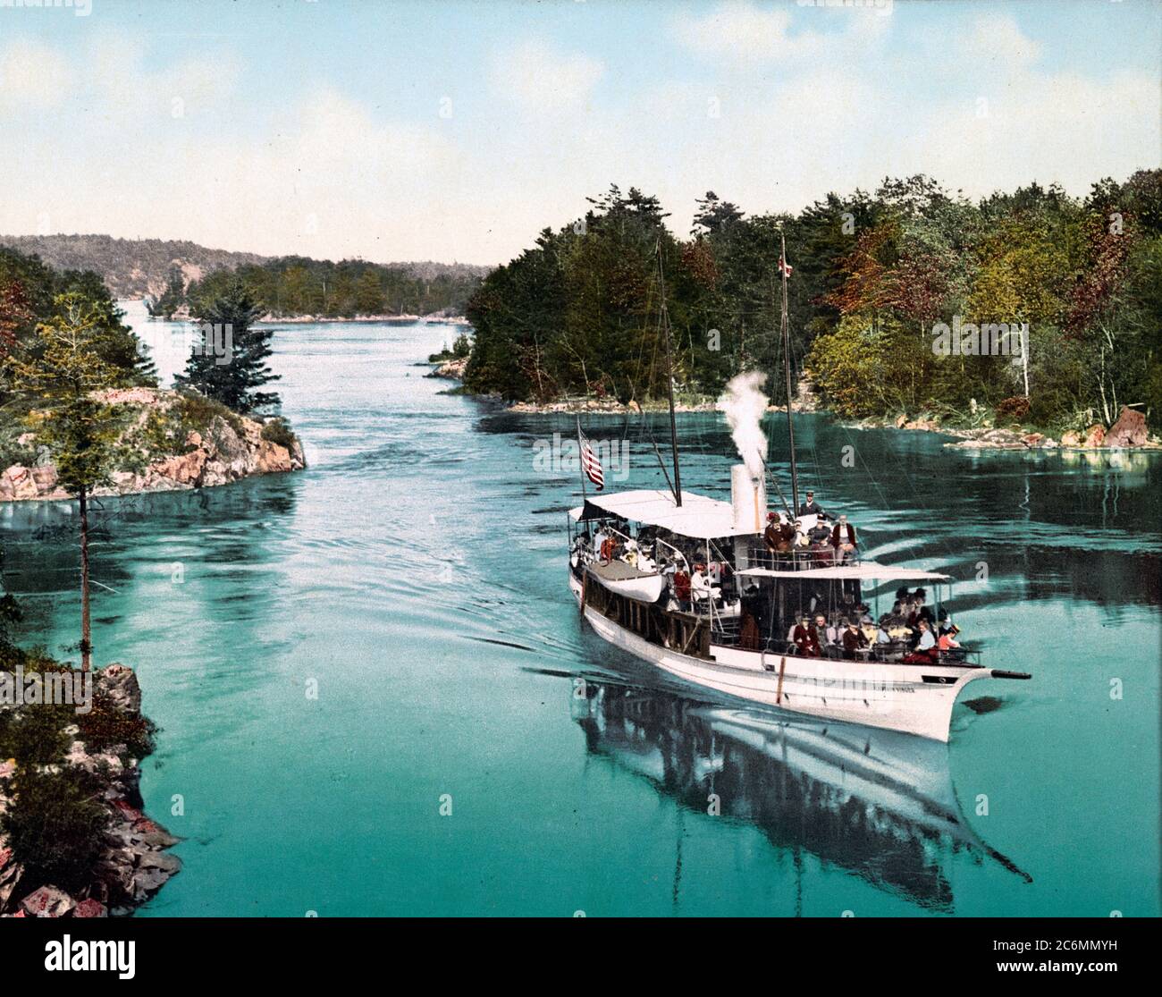 The "Captain Visger" in Lost Channel, Thousand Islands ca. 1901 Stock ...