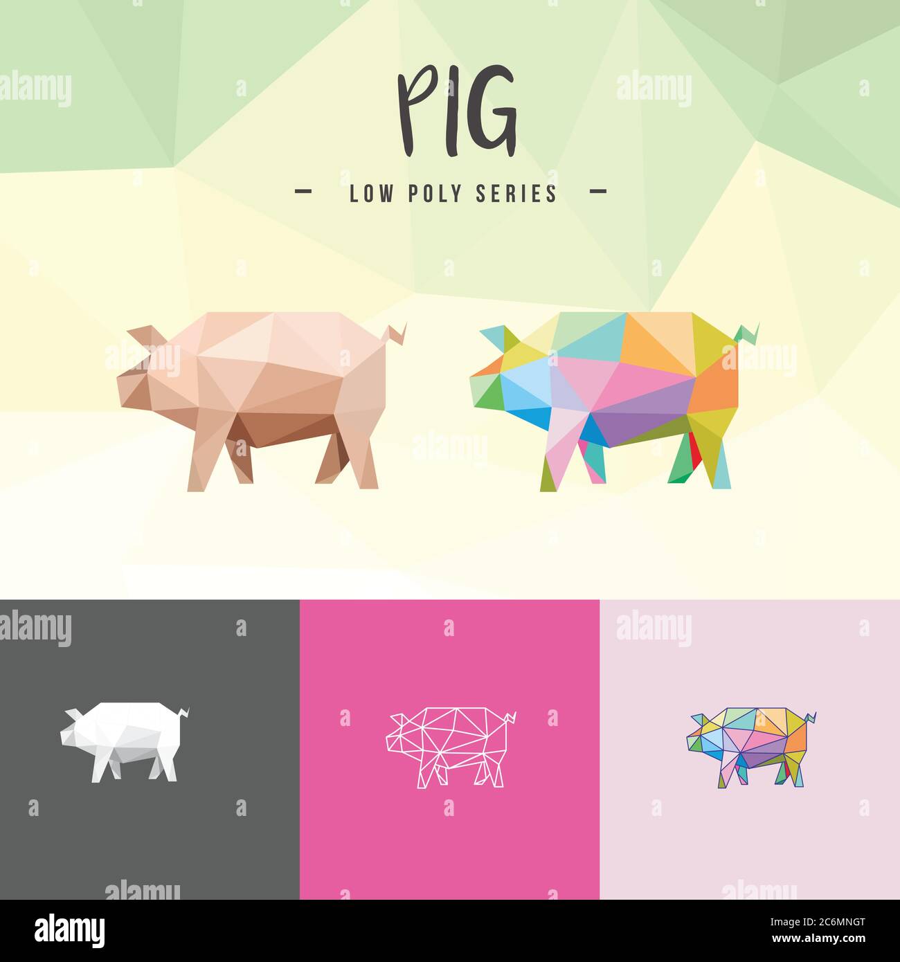 Pig polygon origami zodiac Stock Vector Images - Alamy