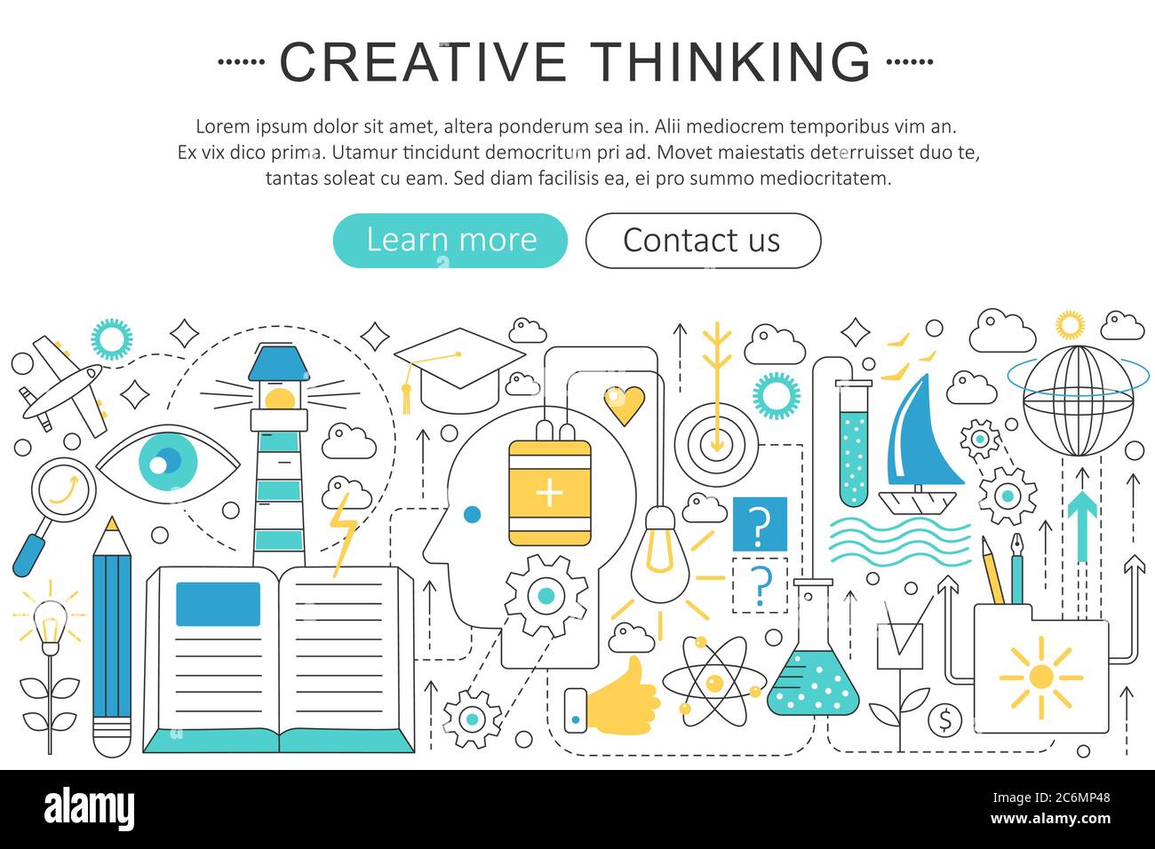 Brain process flat thin Cut Out Stock Images & Pictures - Alamy