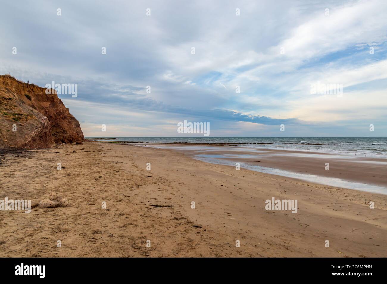 Compton Bay beach on the Isle of Wight, in the early morning Stock ...