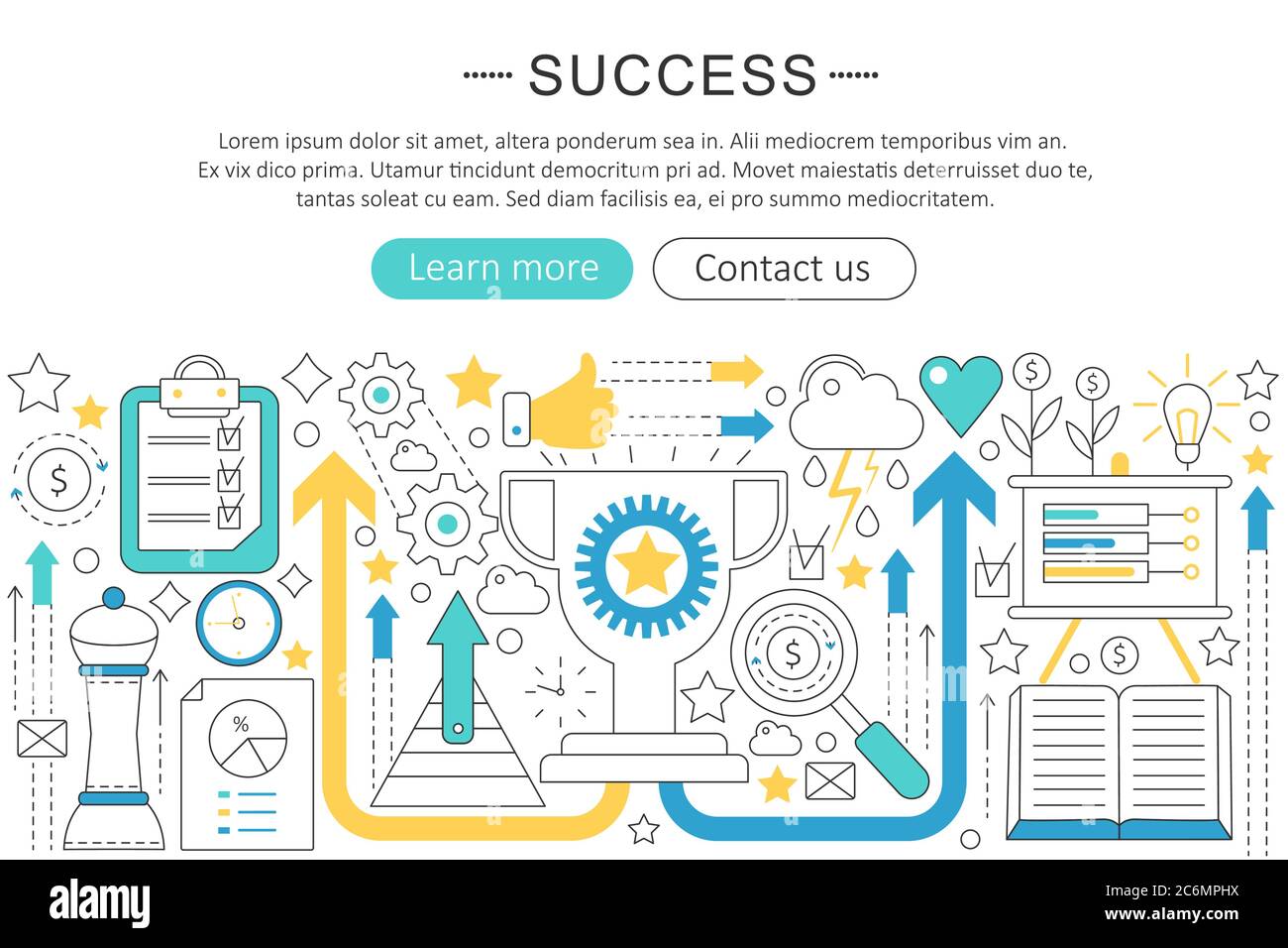 Success line icon development Cut Out Stock Images & Pictures - Alamy