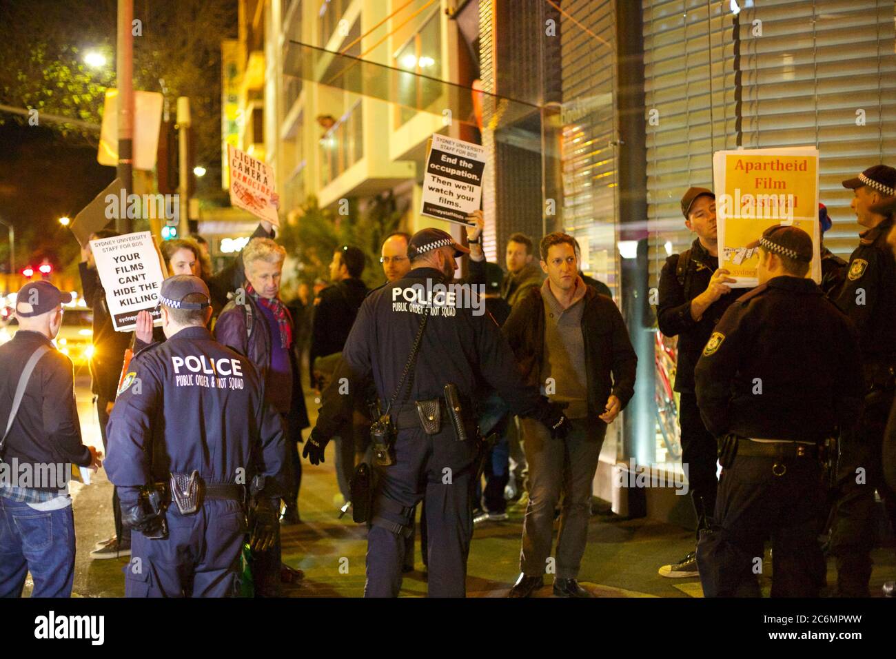 The police move back some pro-Palestine protesters who had managed to ...