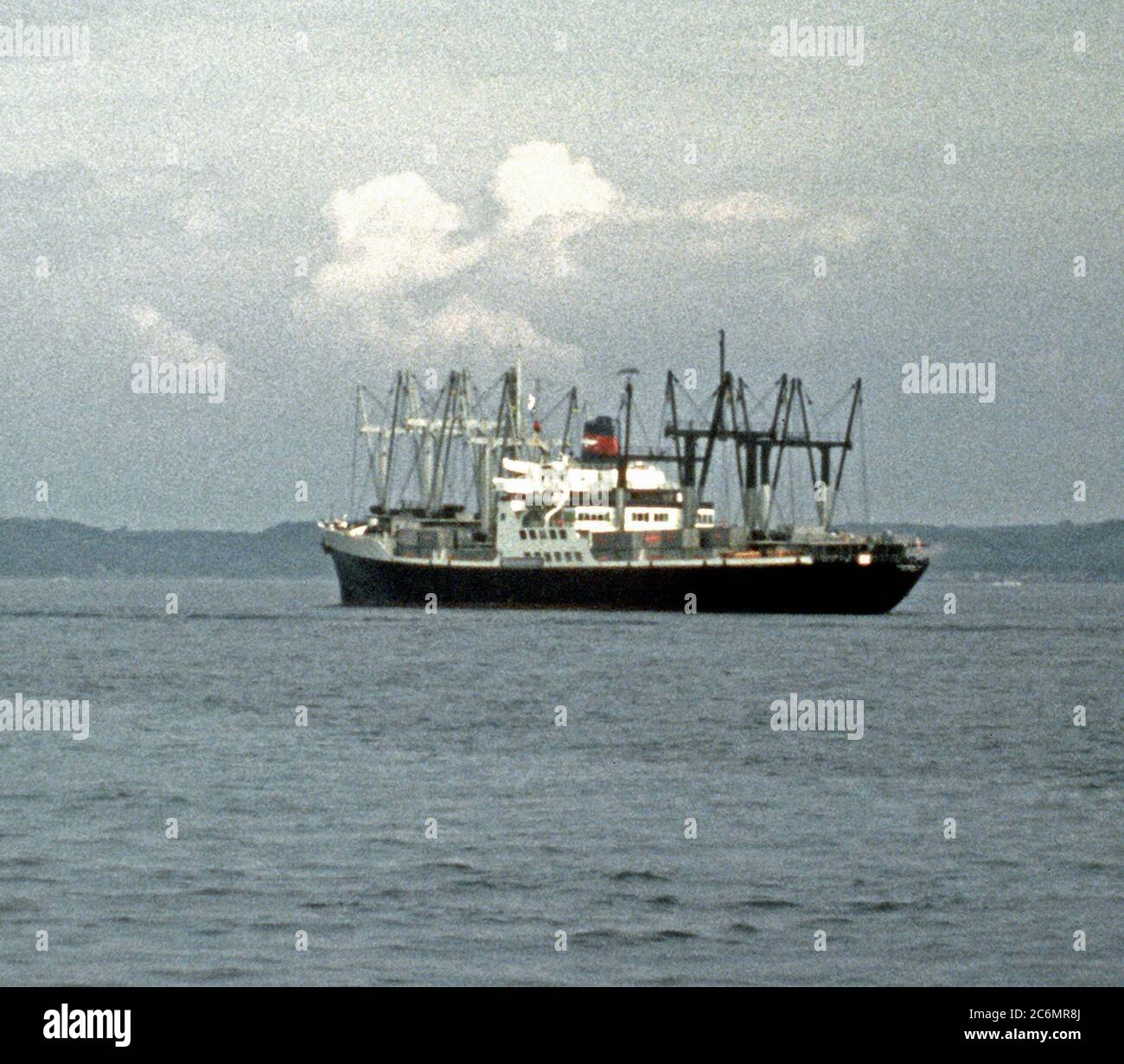 A port quarter of the cargo ship PRESIDENT ADAMS, which is under ...