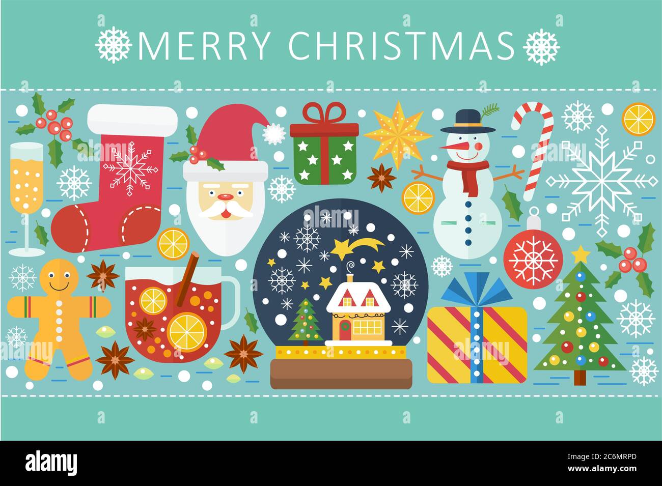 Vector elegant color flat Christmas and Happy New Year concept. Website ...