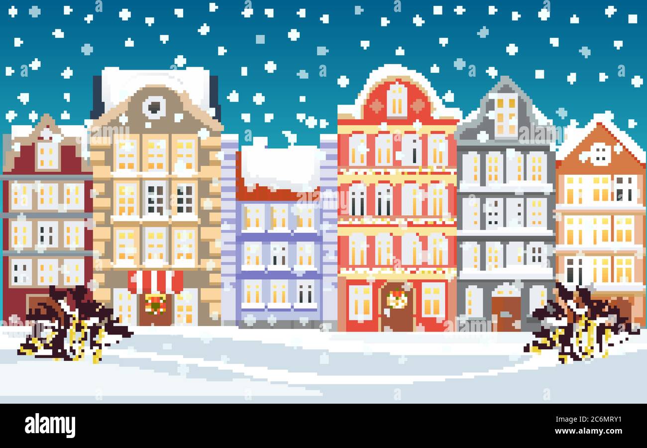 Christmas tree buildings Stock Vector Images - Alamy