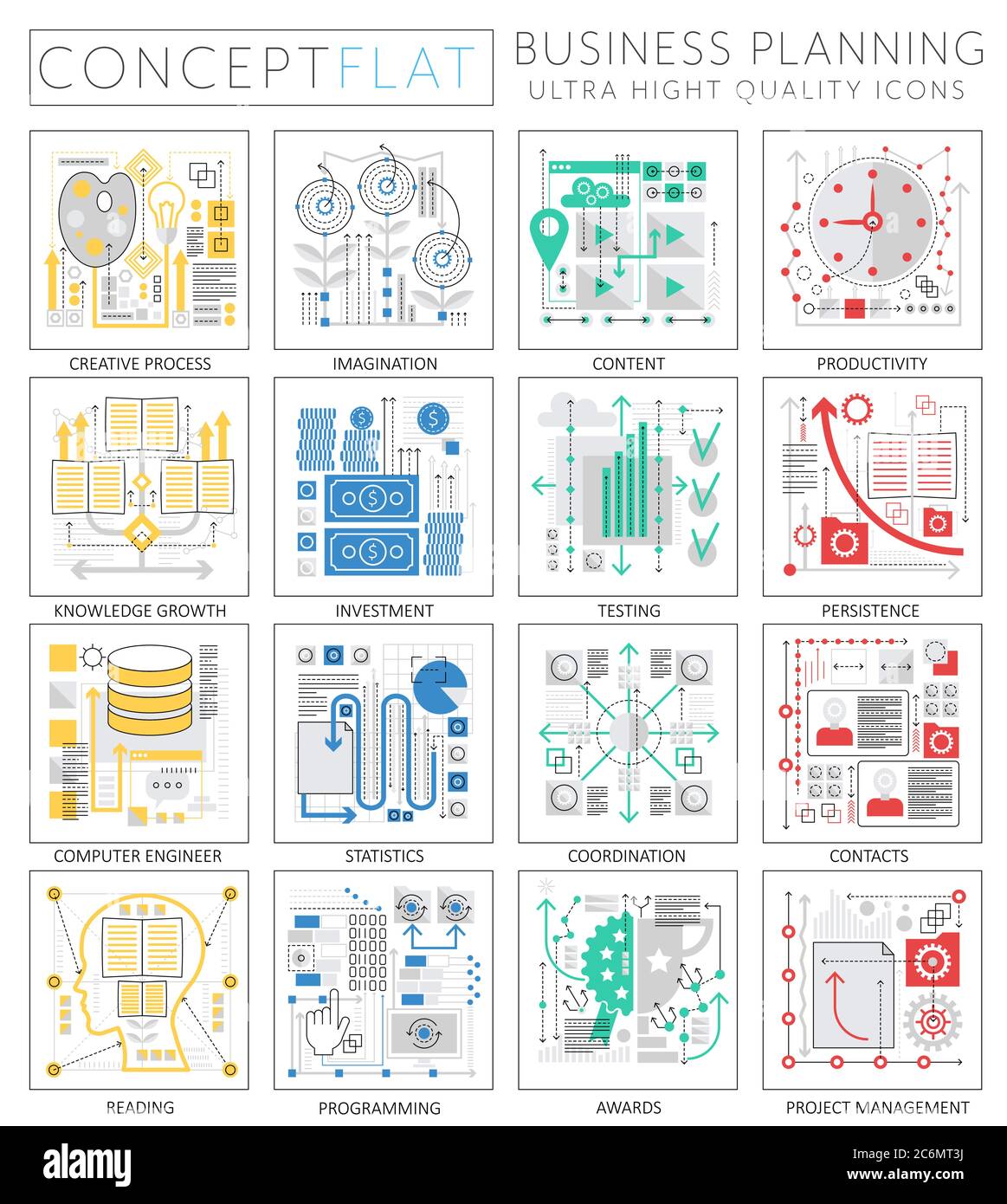 Planning graphics line icons Stock Vector Images - Alamy