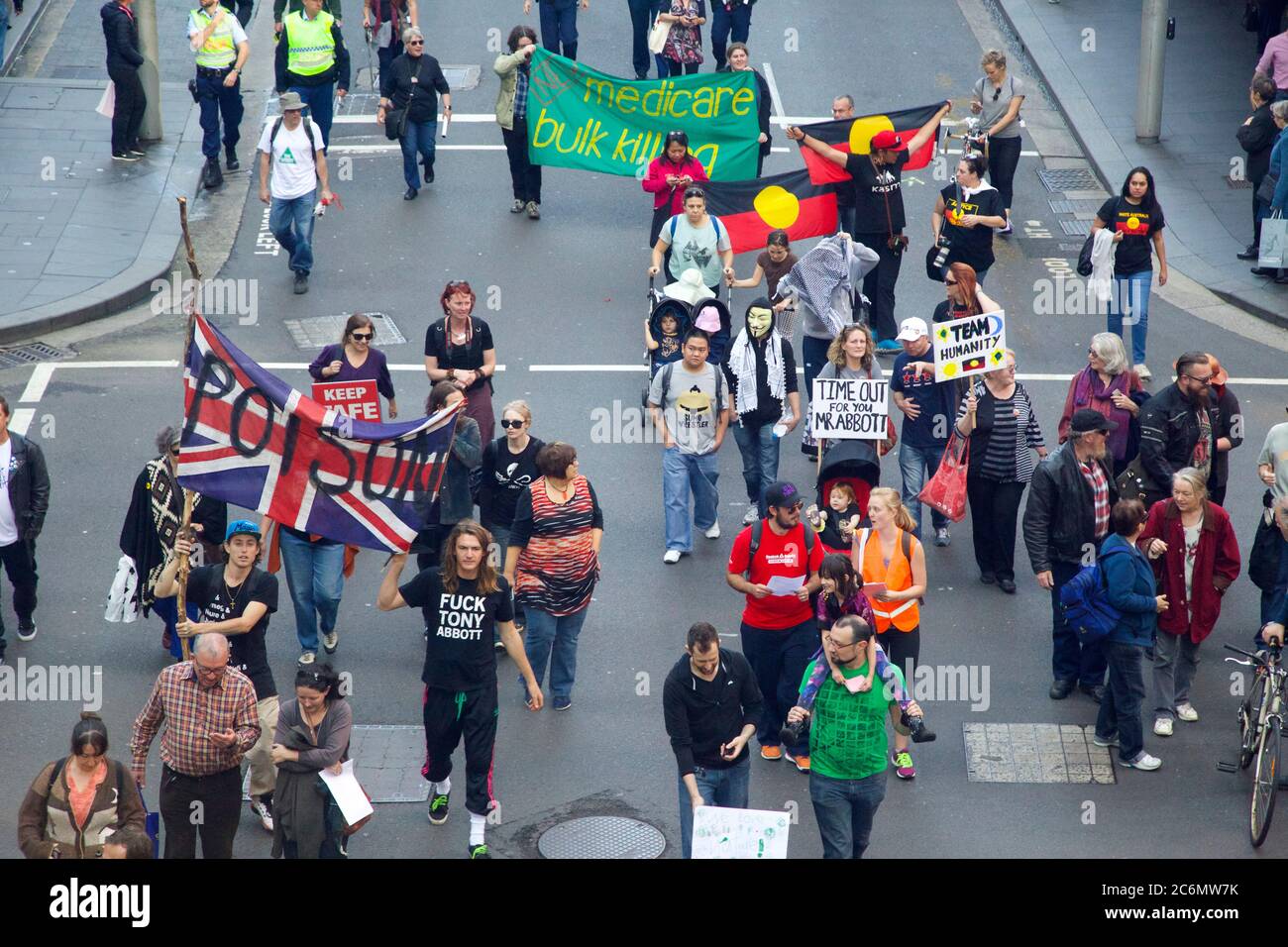 Bringing up the rear of the ‘March in August’ on Market Street, Sydney ...