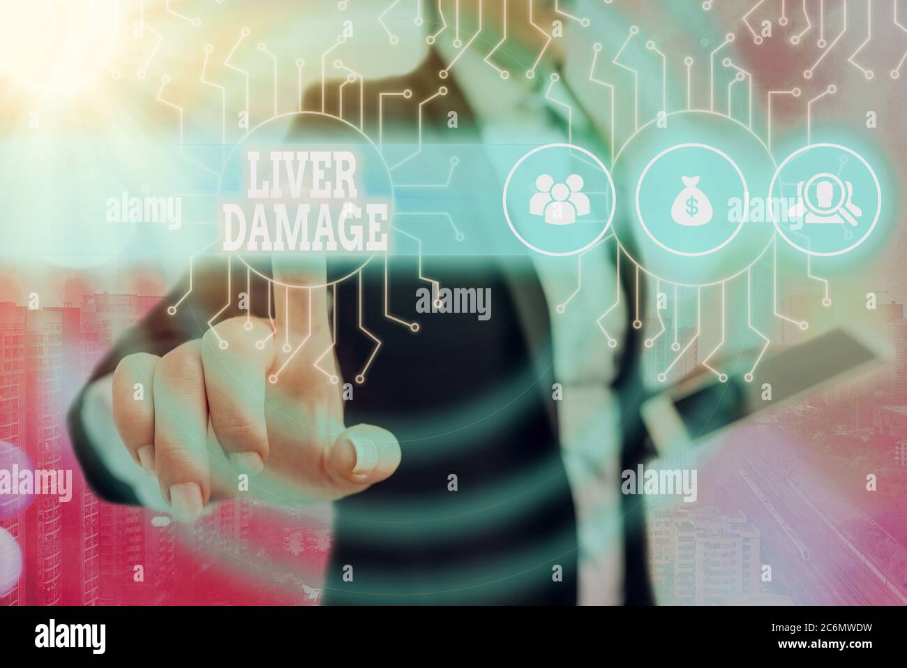 Writing note showing Liver Damage. Business concept for any disorder of ...