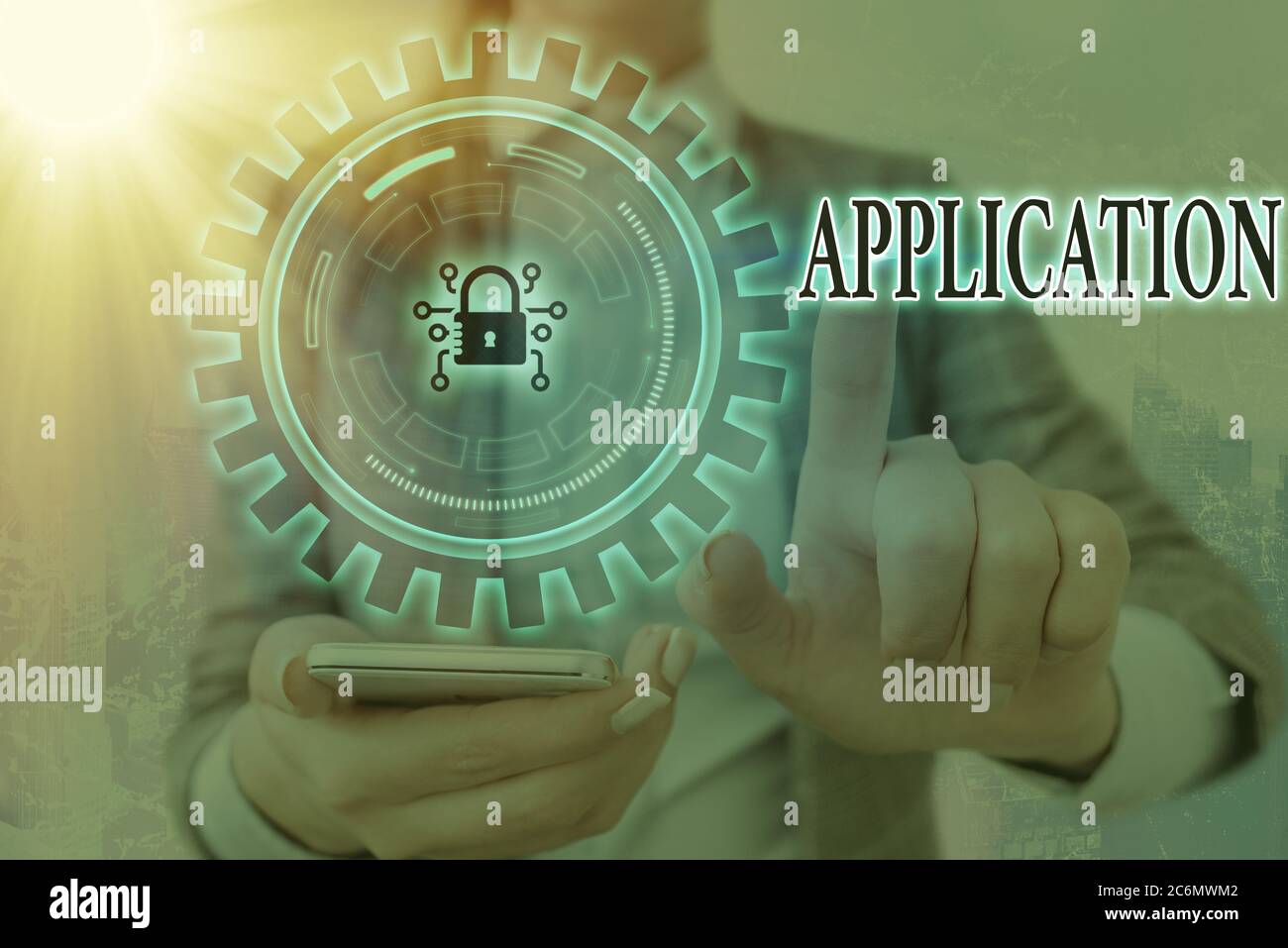 Writing note showing Application. Business concept for an order for ...