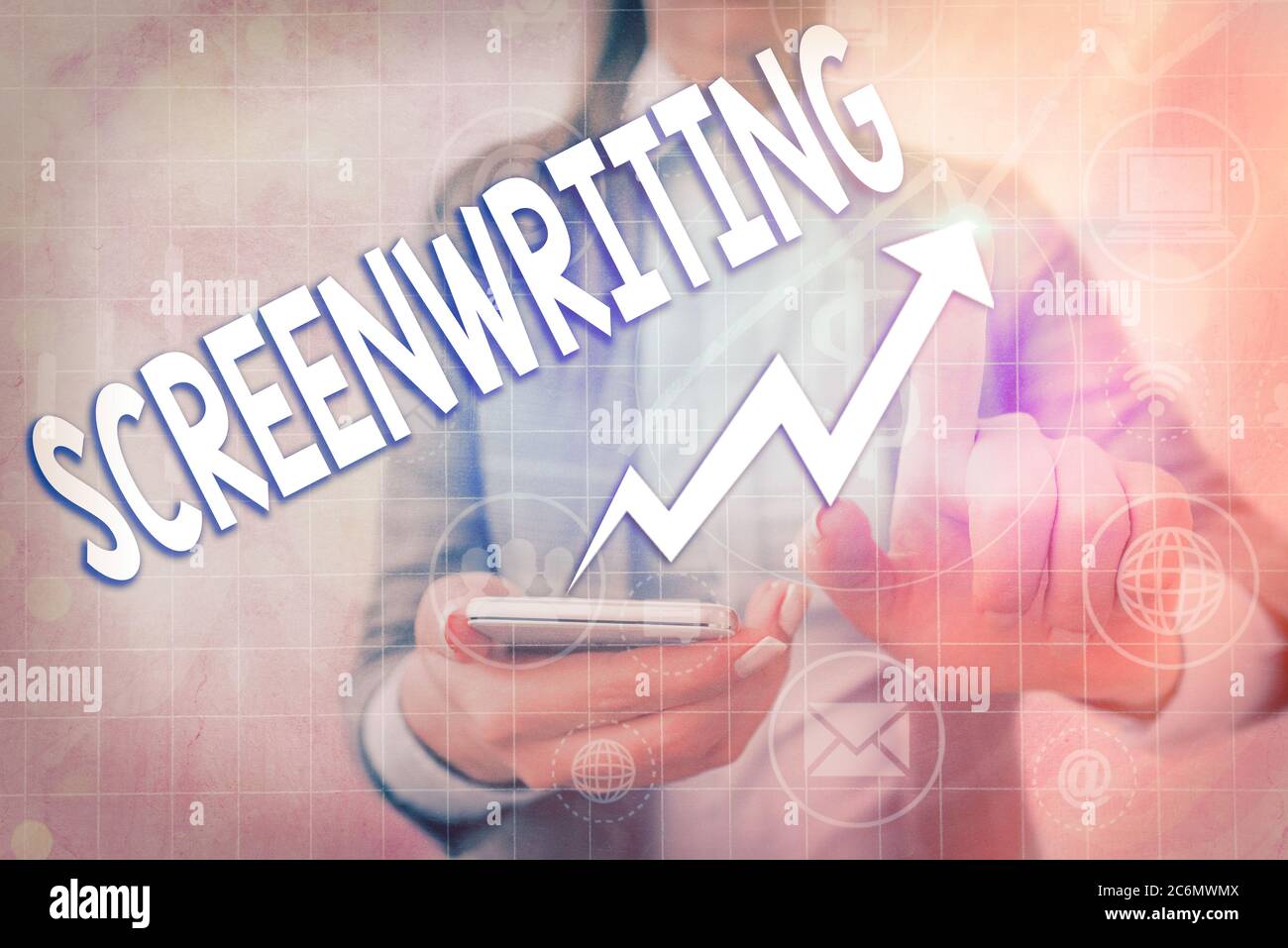 Writing Note Showing Screenwriting Business Concept For The Art And Craft Of Writing Scripts