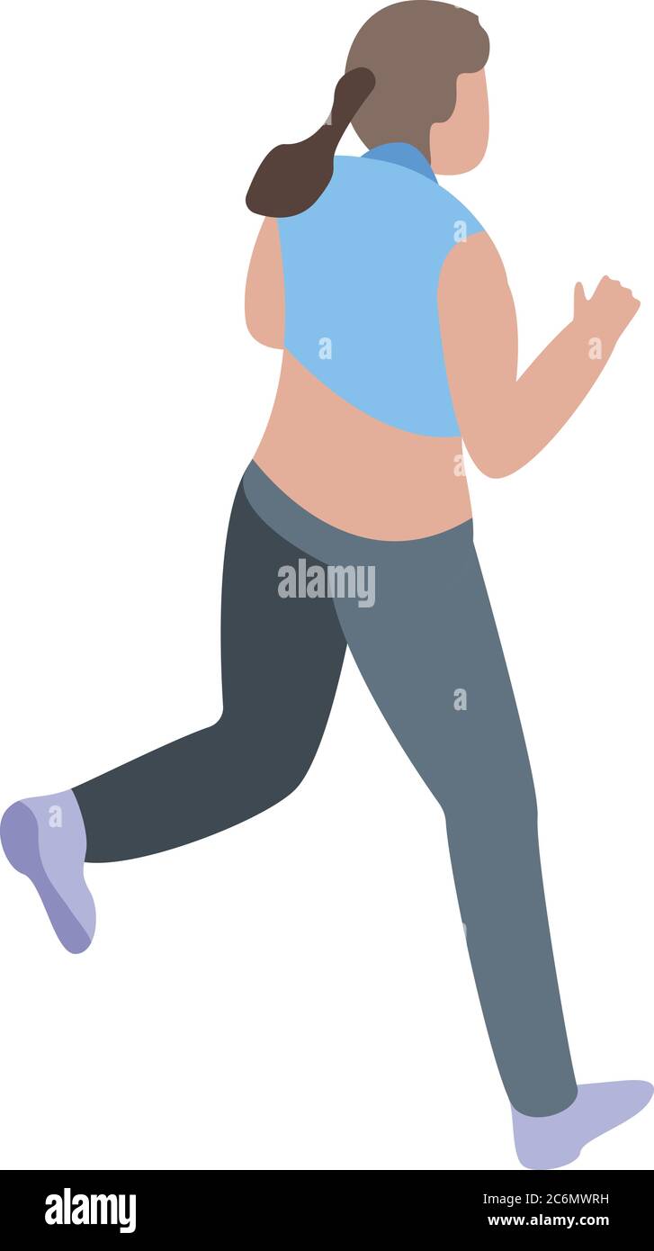 Girl running icon, isometric style Stock Vector Image & Art - Alamy
