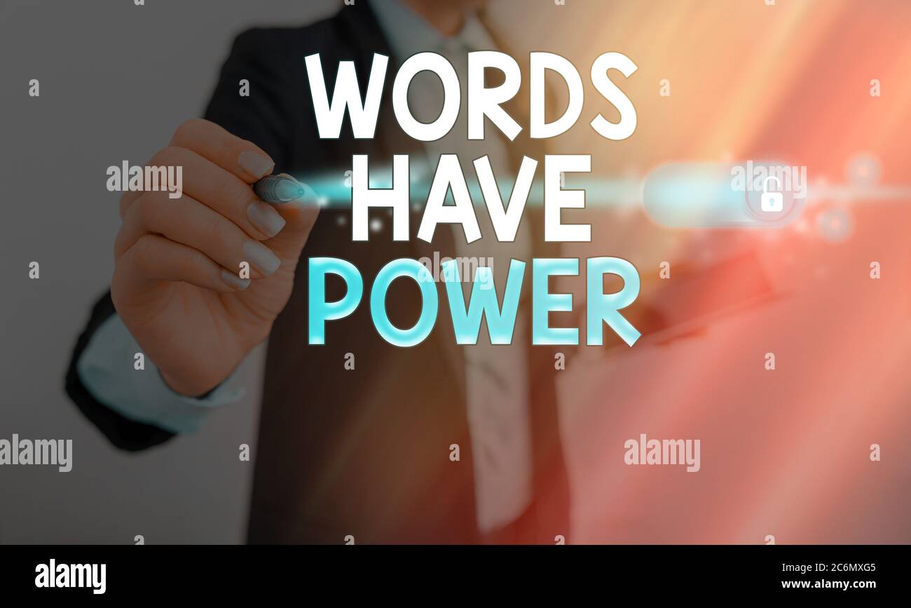 Writing note showing Words Have Power. Business concept for essential ...