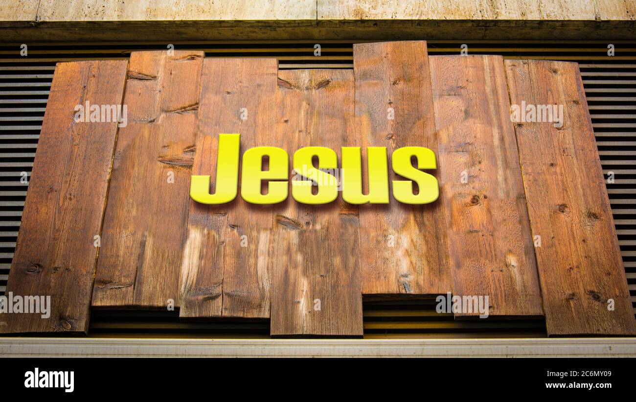 Street Sign the Direction Way to Jesus Stock Photo - Alamy
