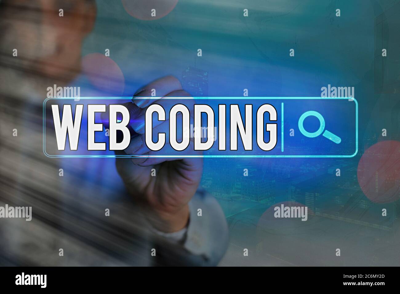 Writing note showing Web Coding. Business concept for a system of ...
