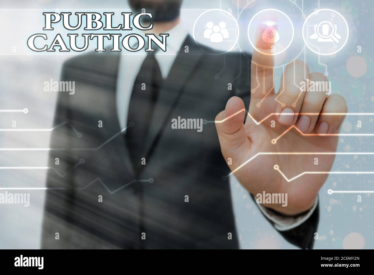 Writing note showing Public Caution. Business concept for formal ...