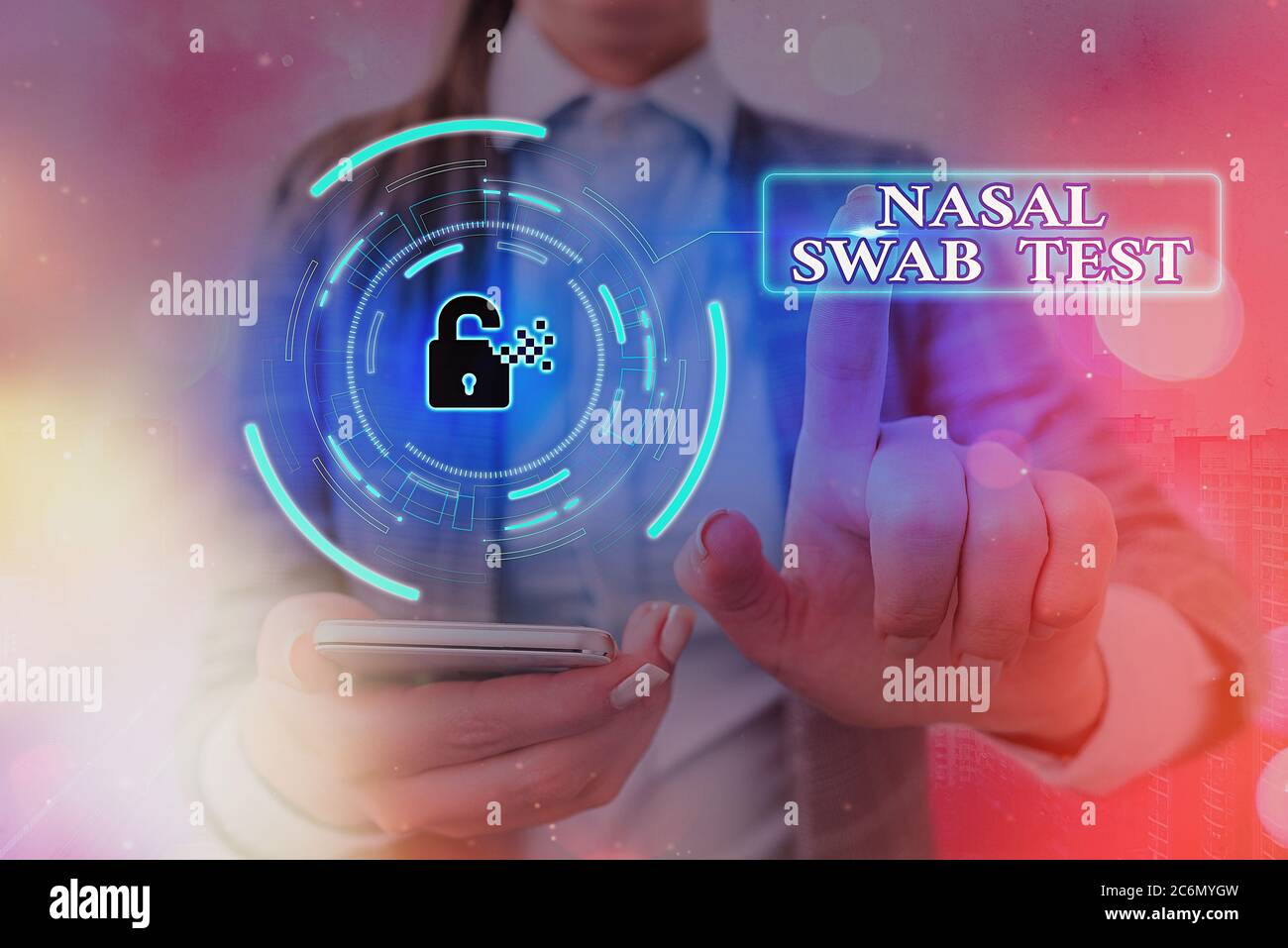 Conceptual hand writing showing Nasal Swab Test. Concept meaning ...